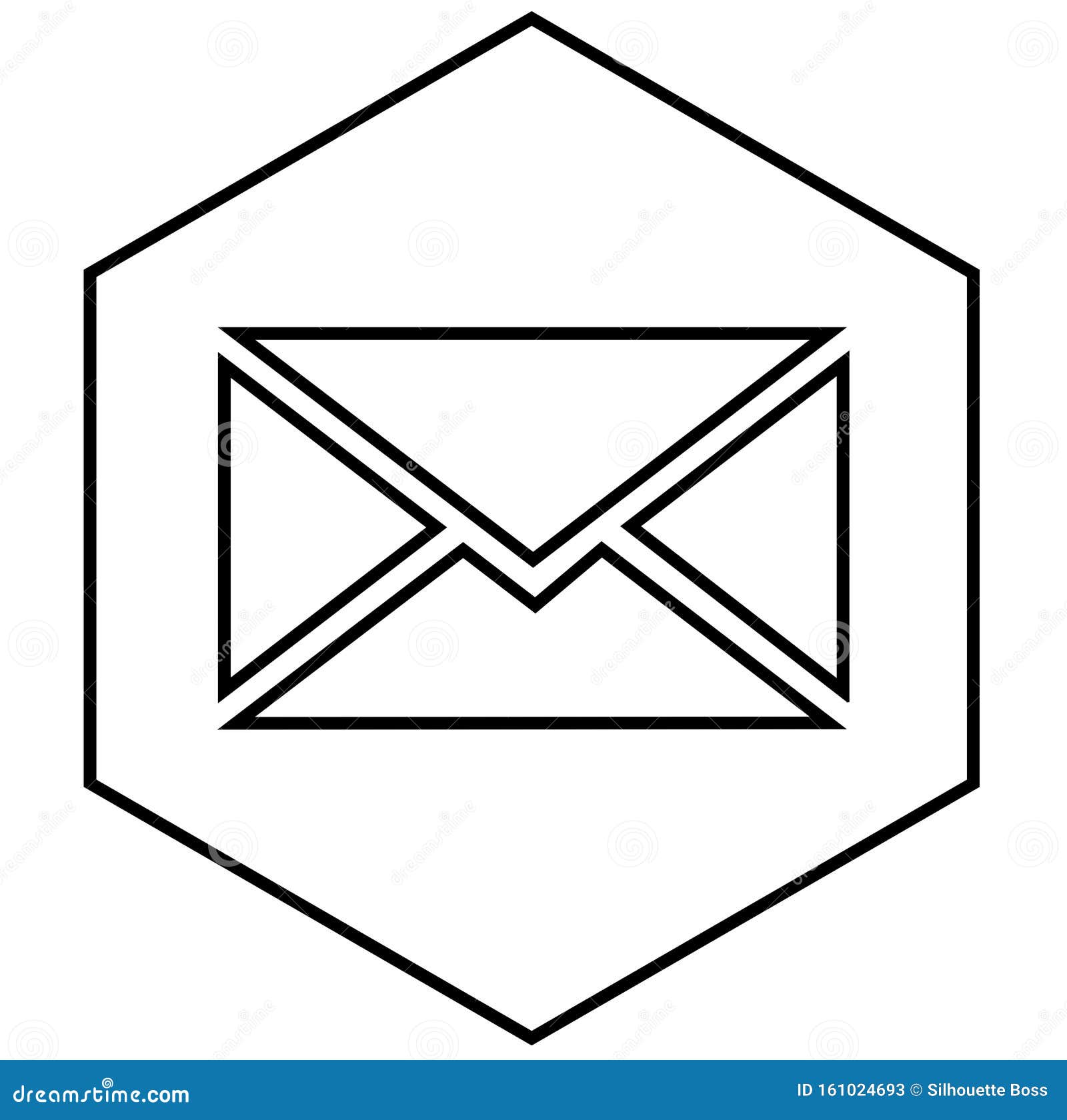 Envelope Correspondence, Letter Message Shaped. Bordered with Line As a ...