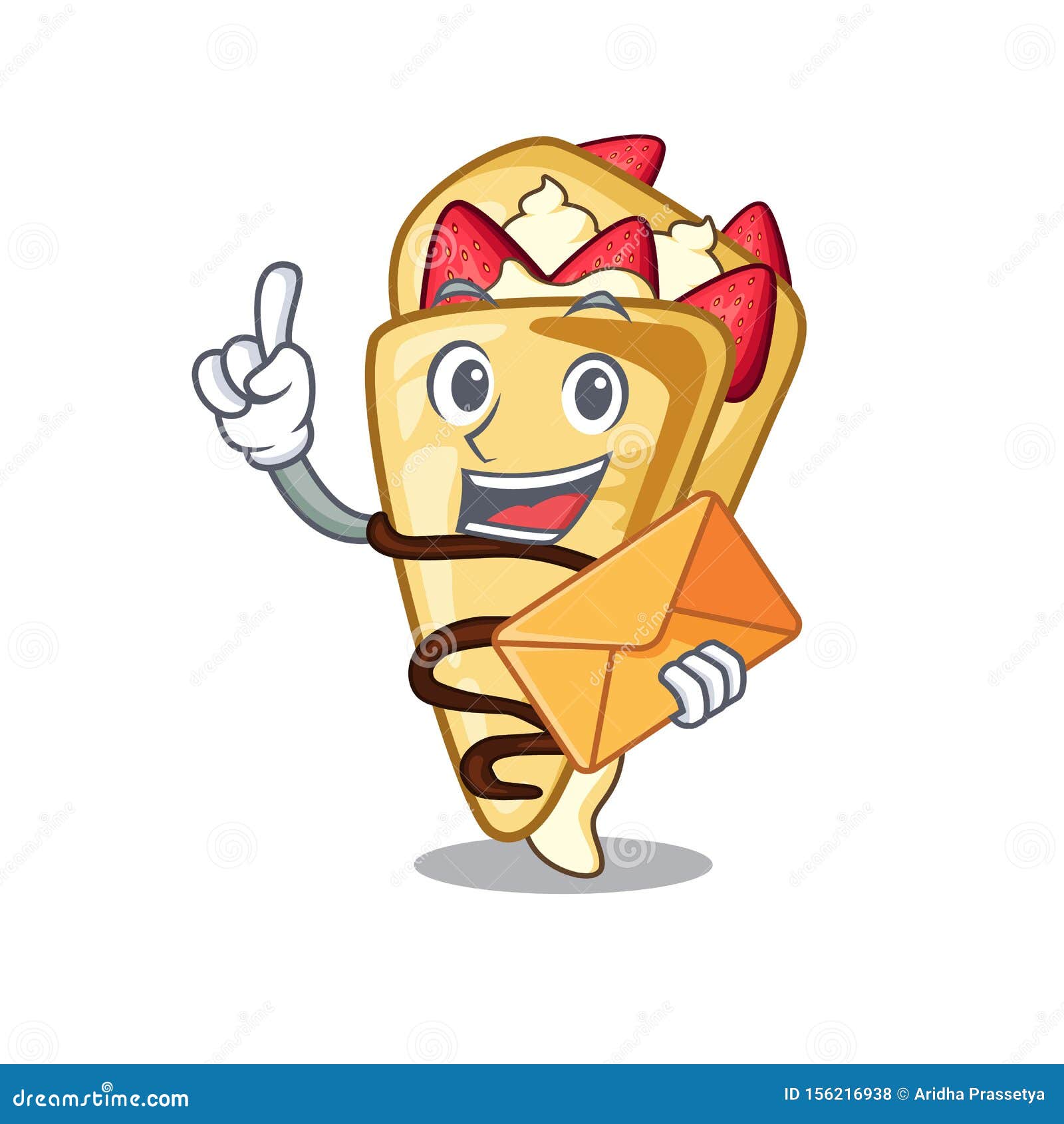 With Envelope Crepe with in the Cartoon Shape Stock Vector ...