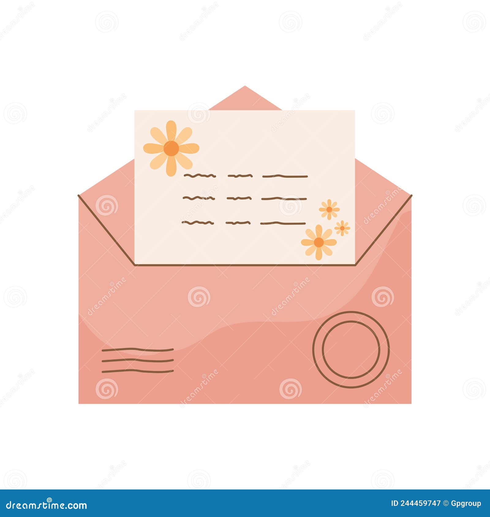 Envelope de carta aberto ilustração do vetor. Ilustração de papel ...