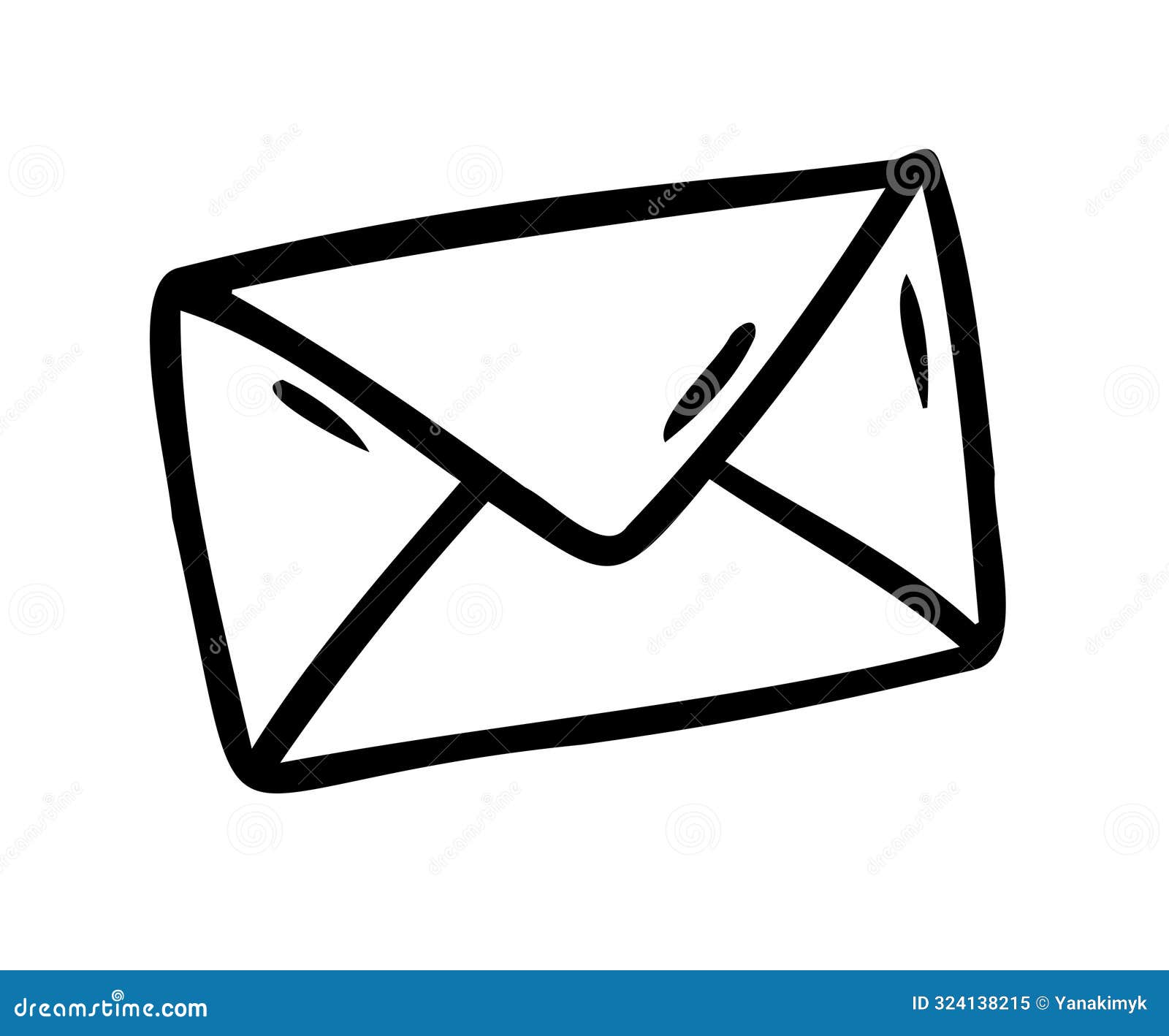 Envelope Doodle Hand Drawn Letter Icon Stock Vector - Illustration of ...