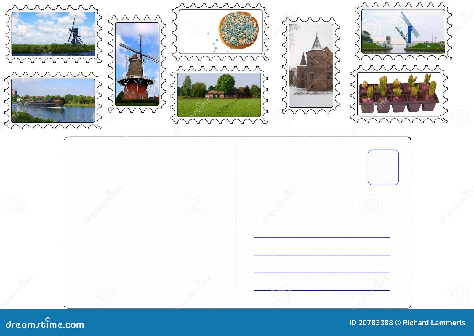 Envelope with dutch stamps stock illustration. Illustration of document ...
