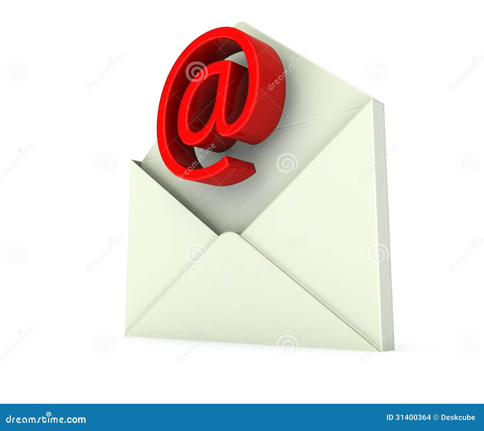 Envelope with E-mail Sign in Red Stock Illustration - Illustration of ...