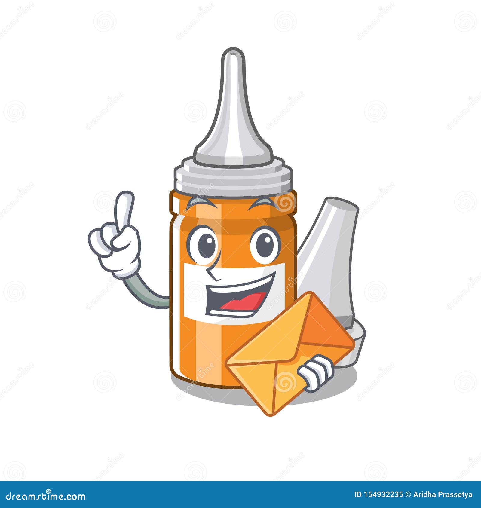 With Envelope Ear Drops in the Cartoon Shape Stock Vector ...