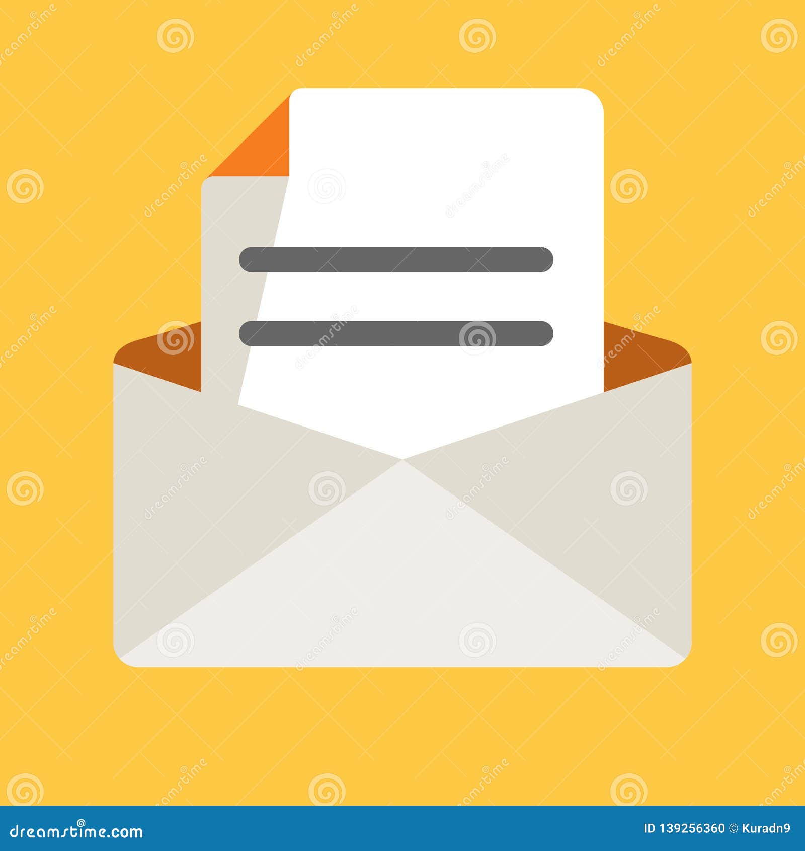 Envelope Email Icon, Flat Design Vector Illustration Receiving and Open ...