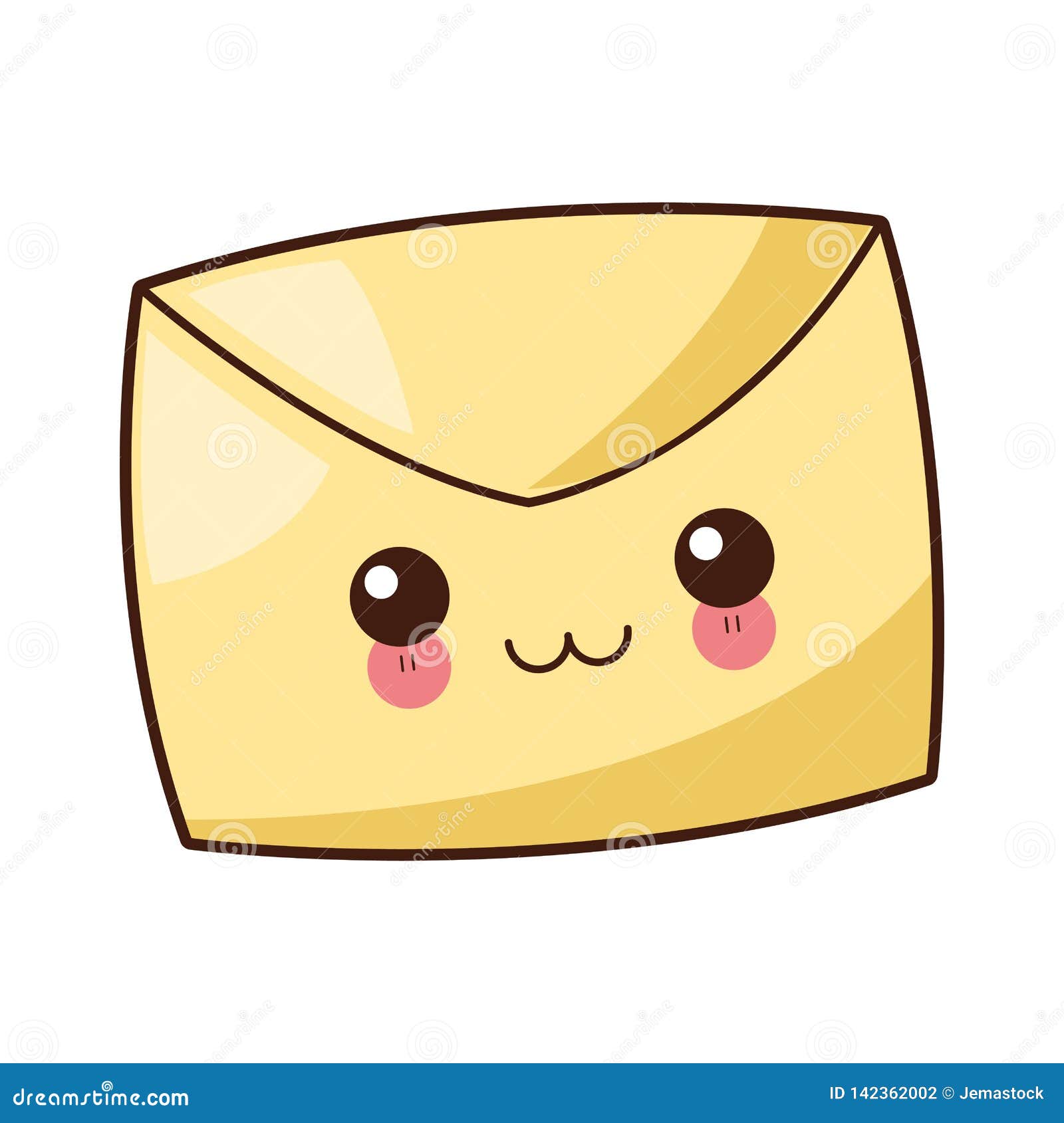 Envelope Email Kawaii Cartoon Stock Vector - Illustration of sweet ...