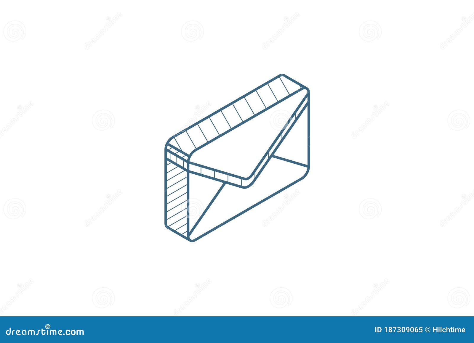 Envelope, Email Letter, Mail Isometric Icon. 3d Line Art Technical ...