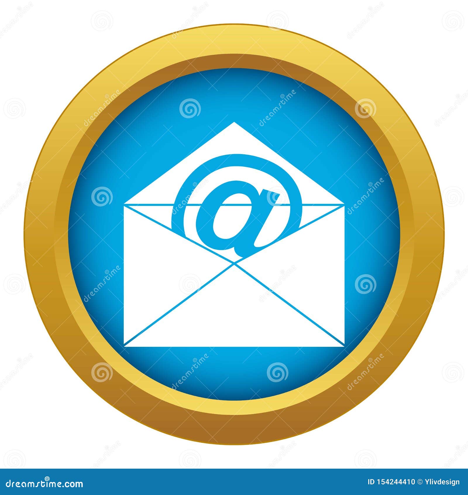 Envelope with Email Sign Icon Blue Vector Isolated Stock Vector ...