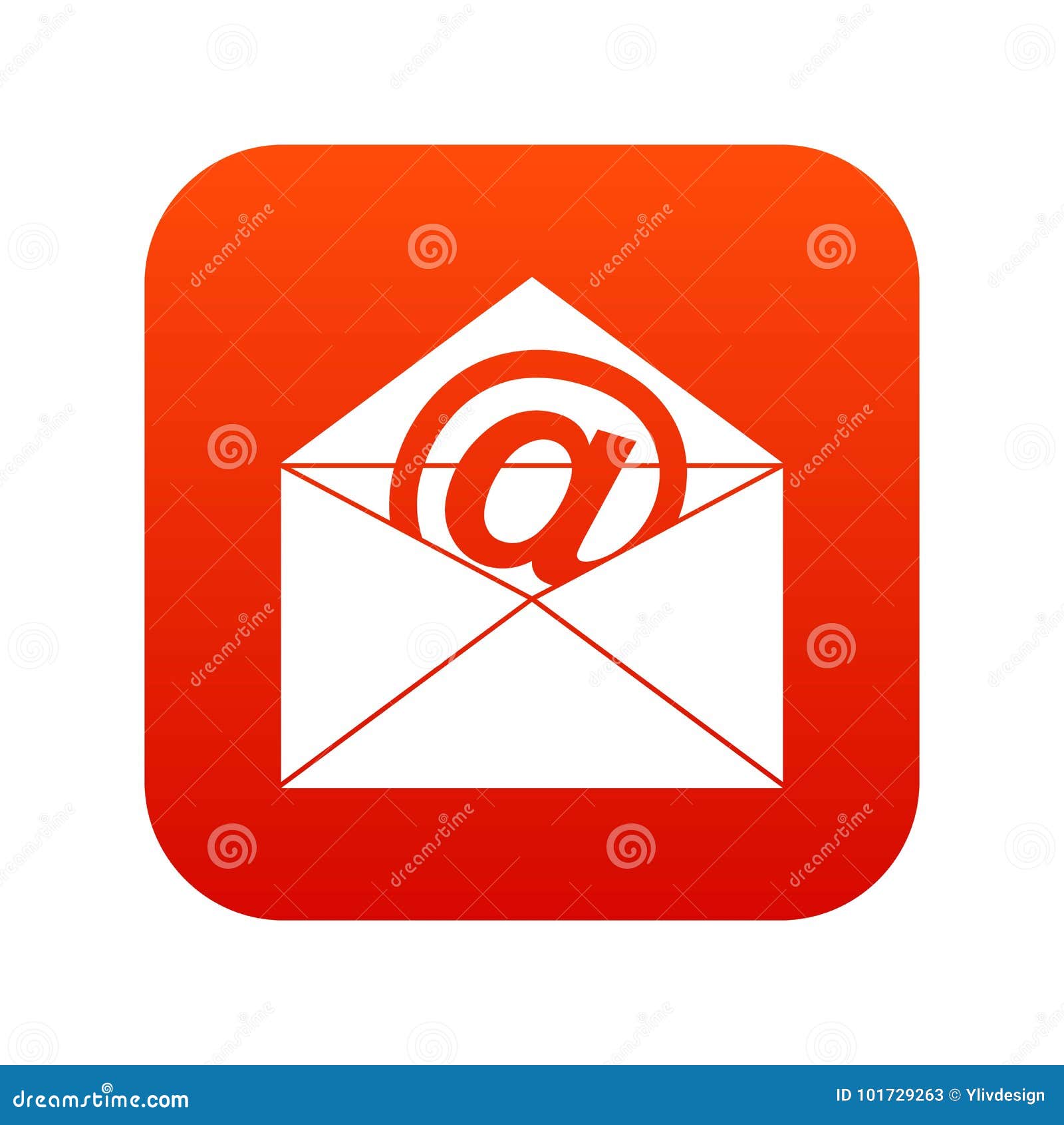 Envelope with Email Sign Icon Digital Red Stock Vector - Illustration ...