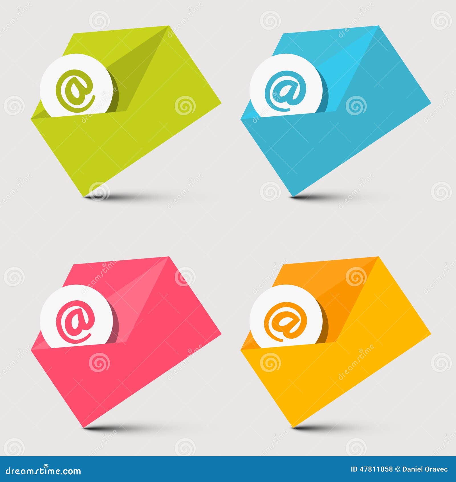 Envelope Email Vector Icons Set Stock Vector - Illustration of element ...