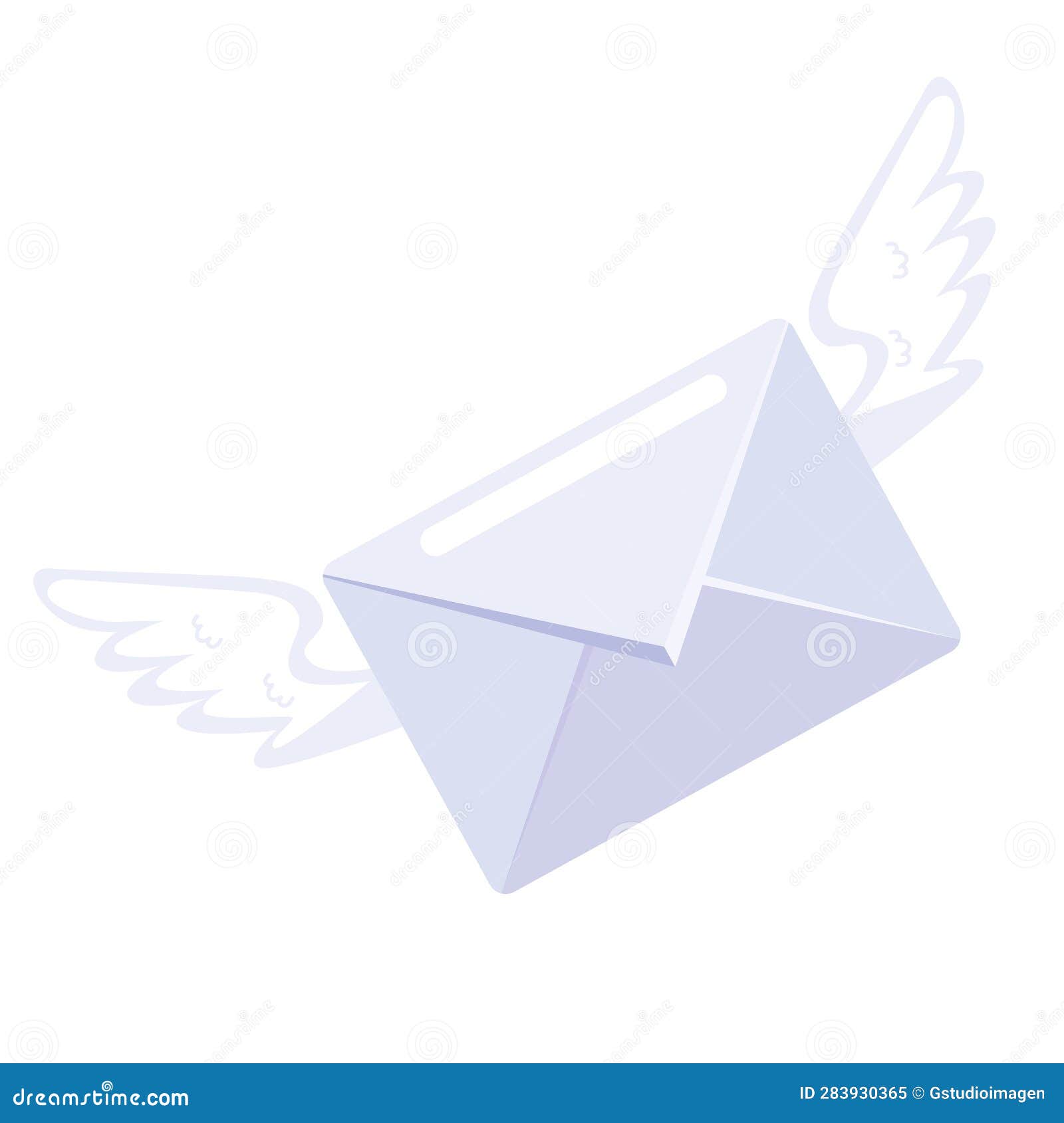 Envelope email with wings stock vector. Illustration of mail - 283930365