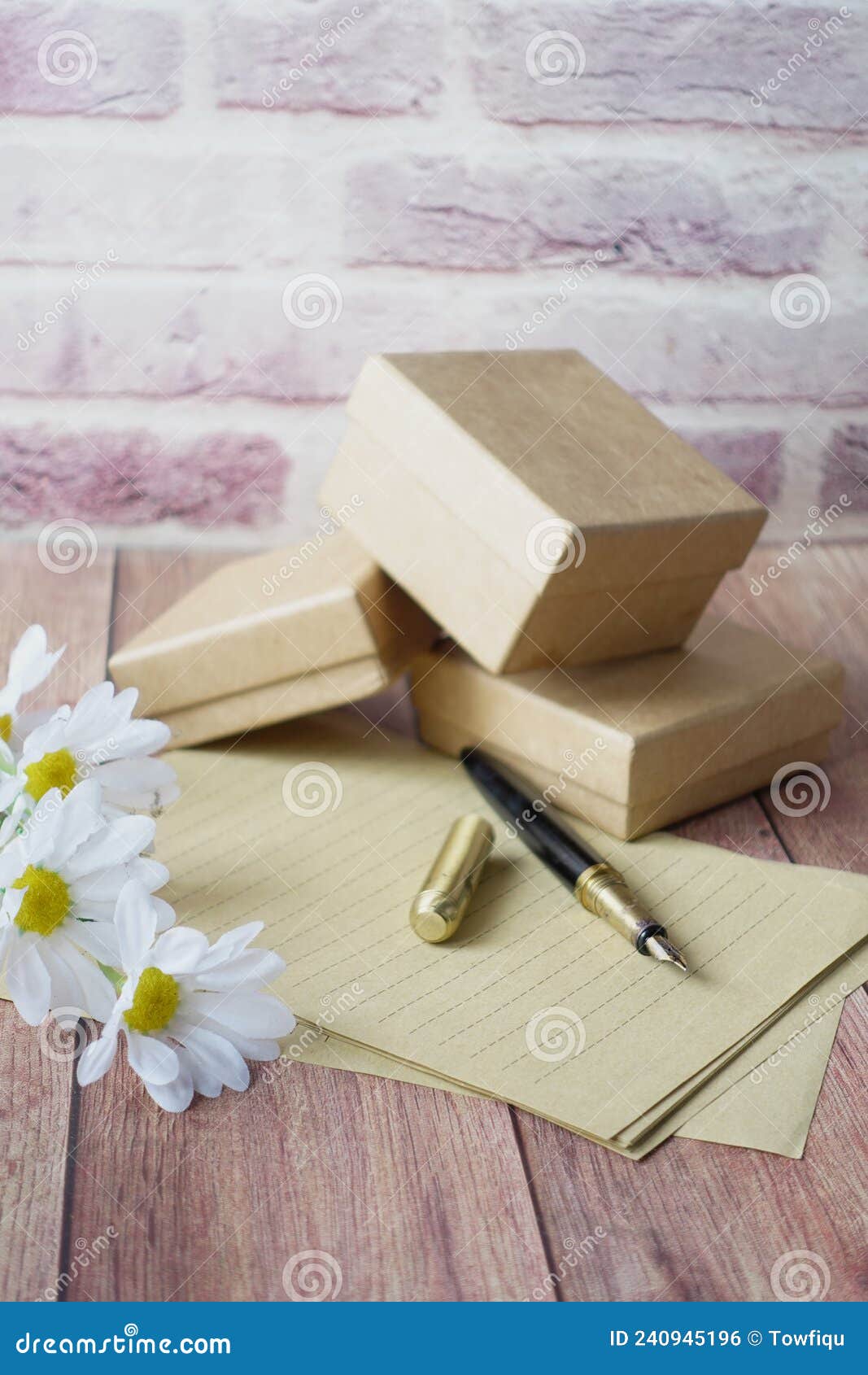 Envelope , Empty Paper and Fountain Pen on Table Stock Photo - Image of ...