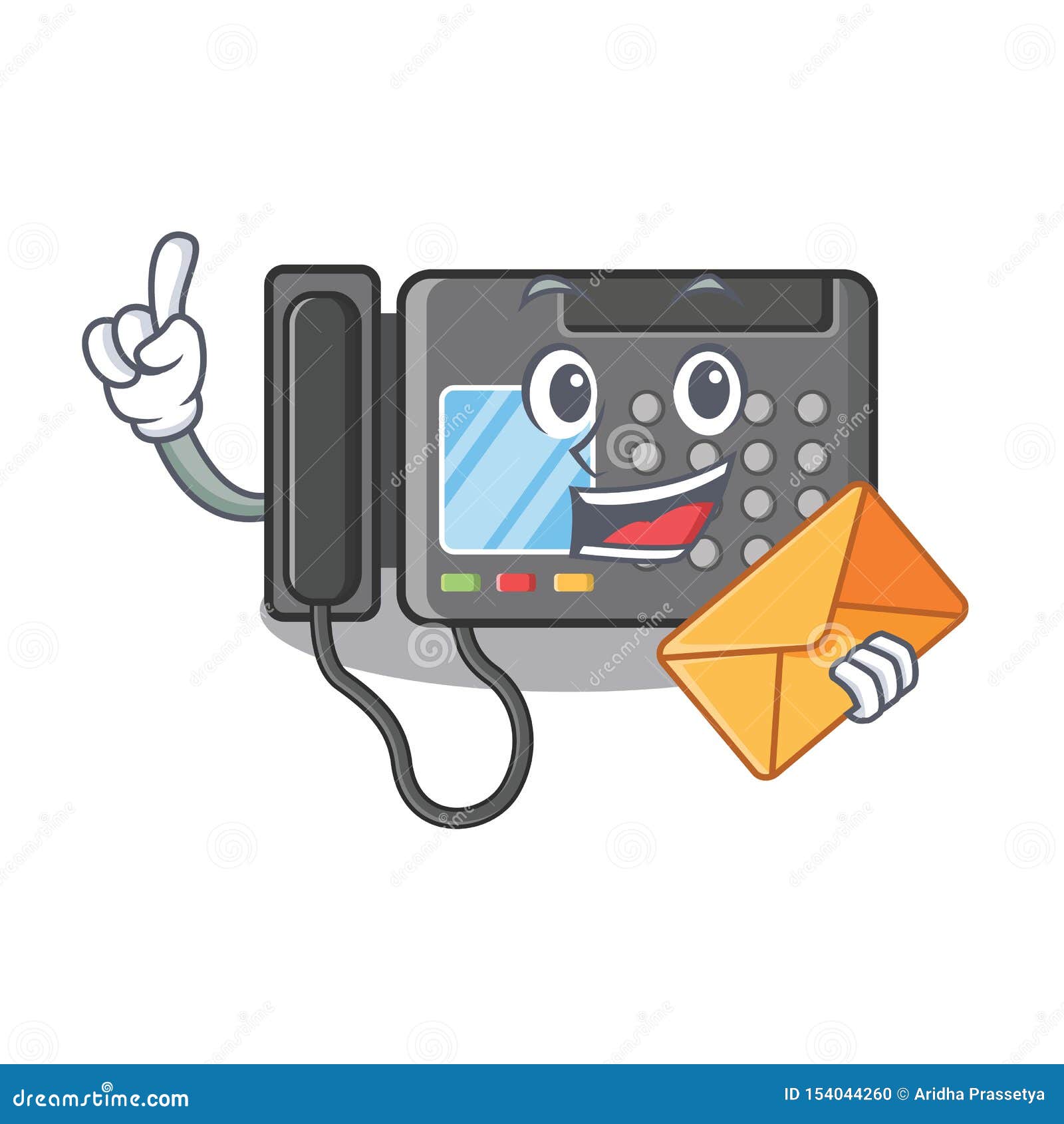 With Envelope Fax Machine in the Character Shape Stock Vector ...