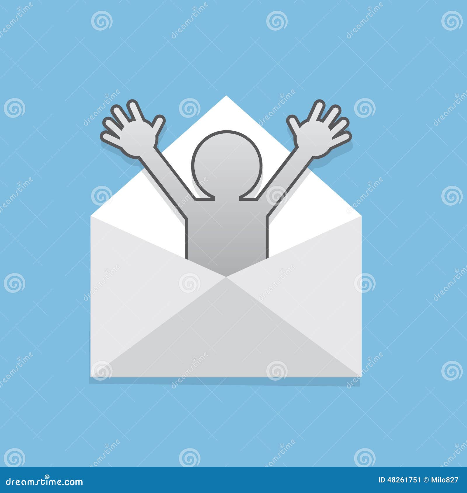 Envelope Figure Surprise stock vector. Illustration of surprise - 48261751