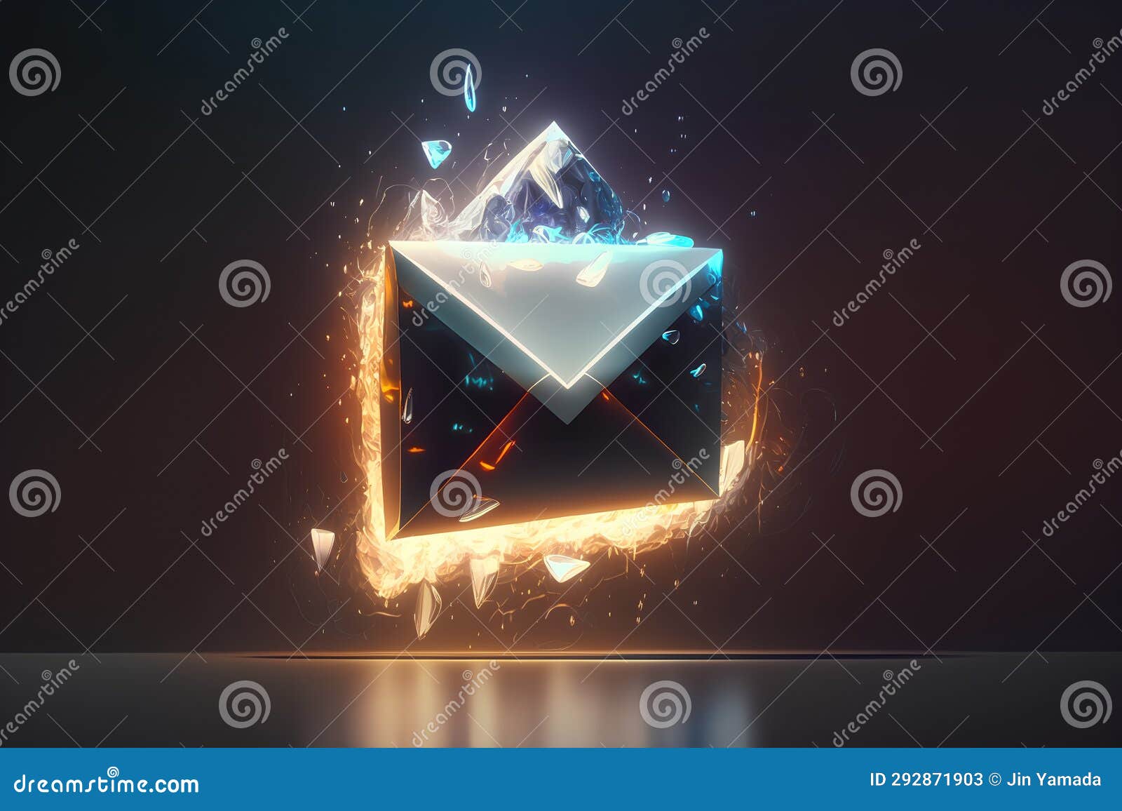 Envelope in Fire, 3d Rendering. Computer Digital Drawing Stock ...