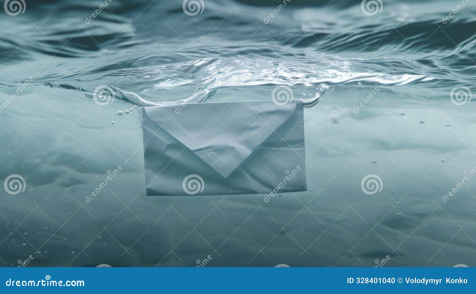 Envelope Floating Underwater, Conceptual Photography. Message in a ...