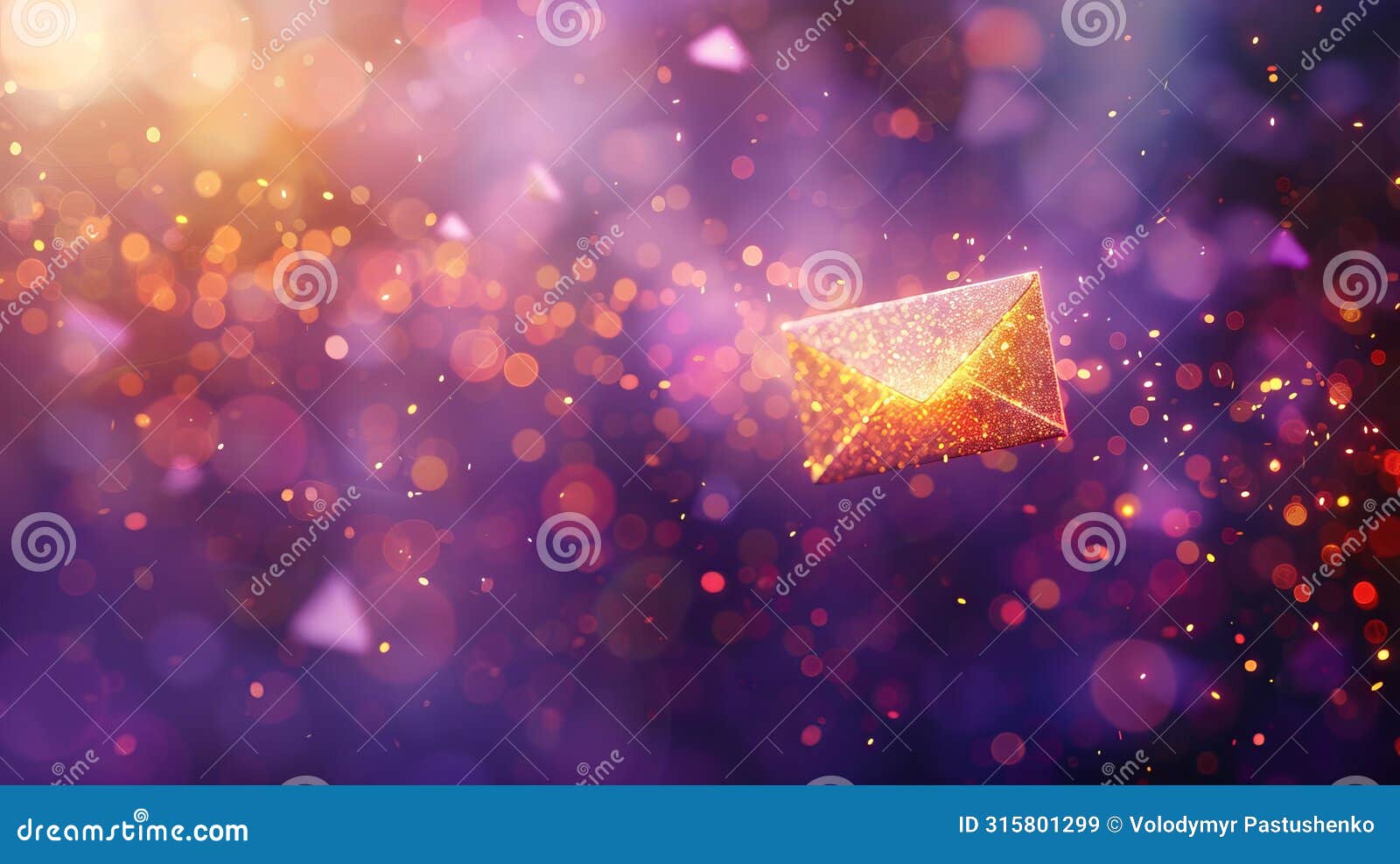 An Envelope Flying through the Air Stock Image - Image of generated ...