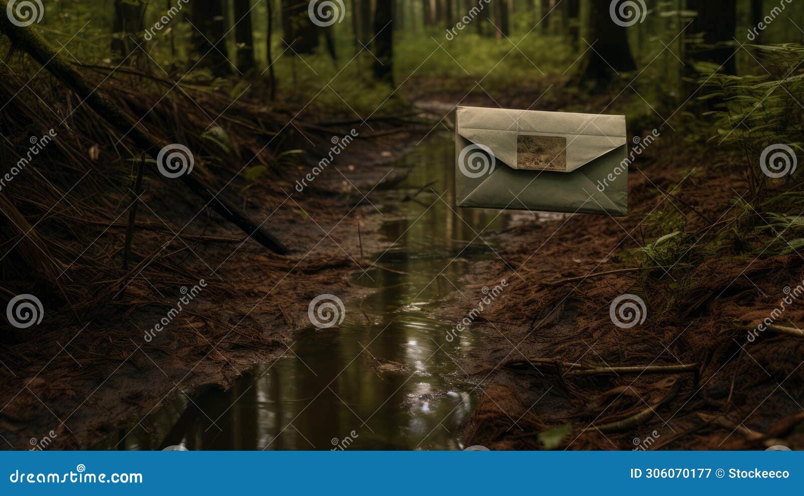 Abandoned Envelope In Swamp Dark Beige Rubber With Hidden Details Stock ...