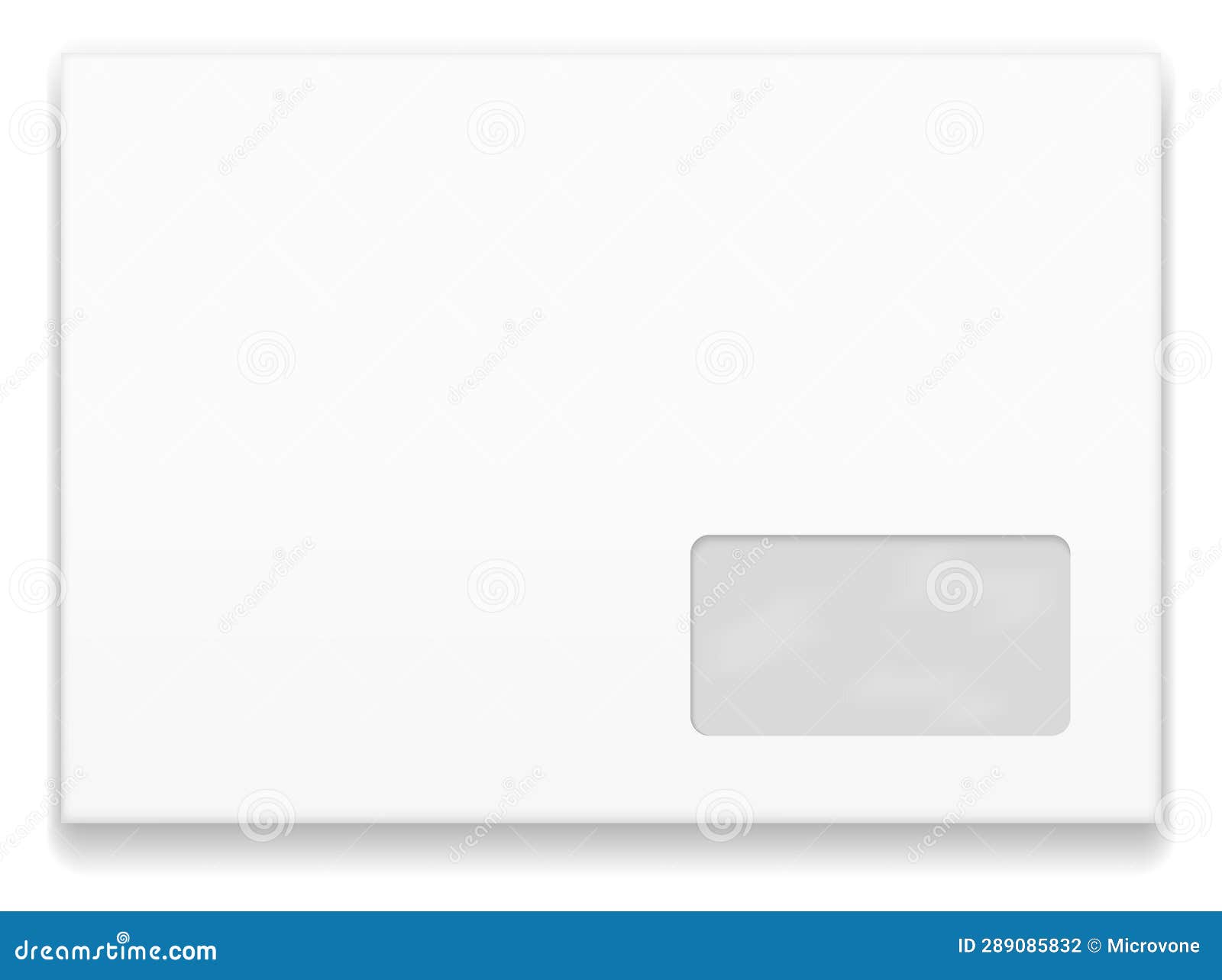 Envelope Front View. Blank White Paper Mockup Stock Illustration ...