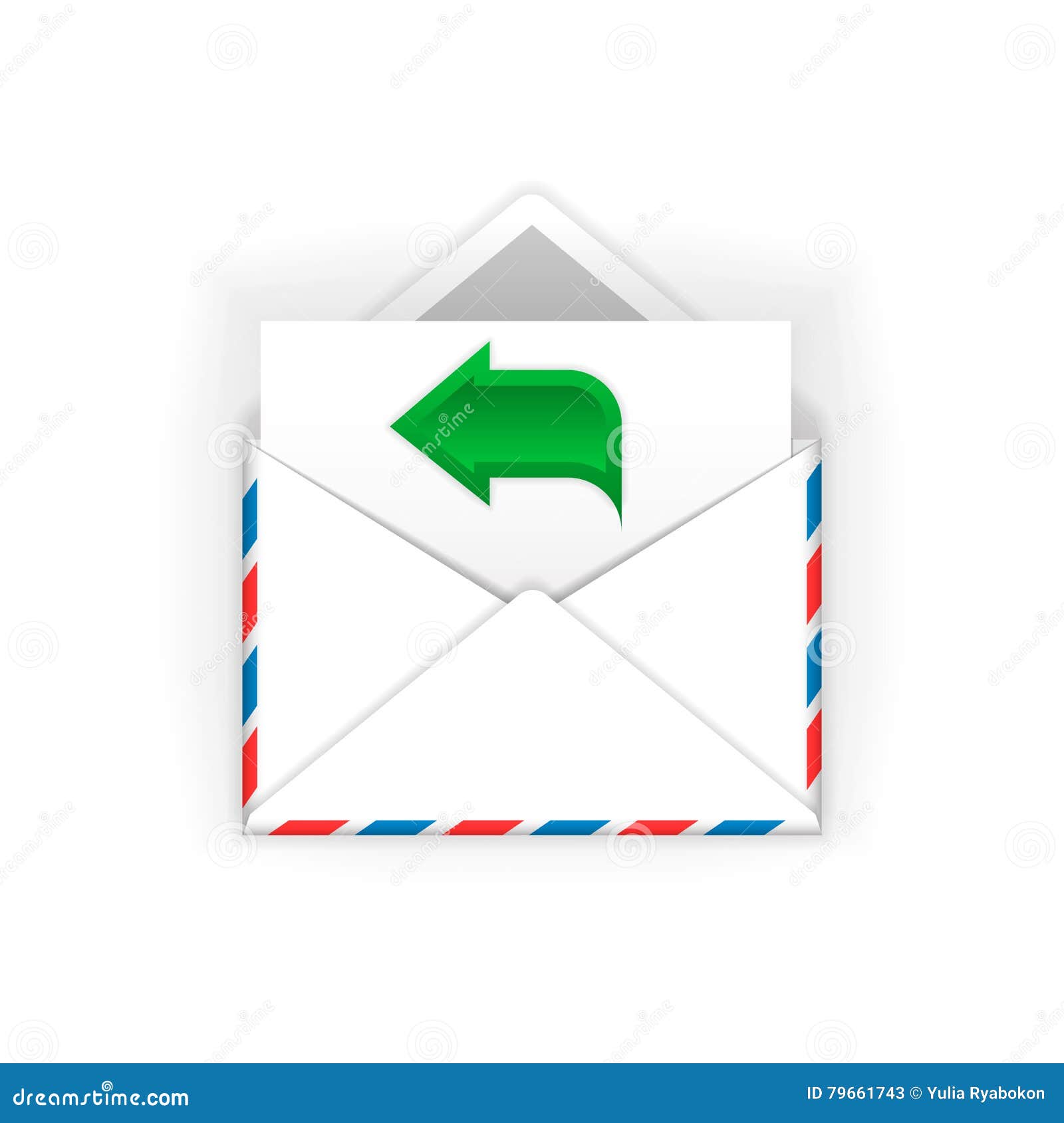 Envelope with Green Arrow Flat Icon Stock Vector - Illustration of ...