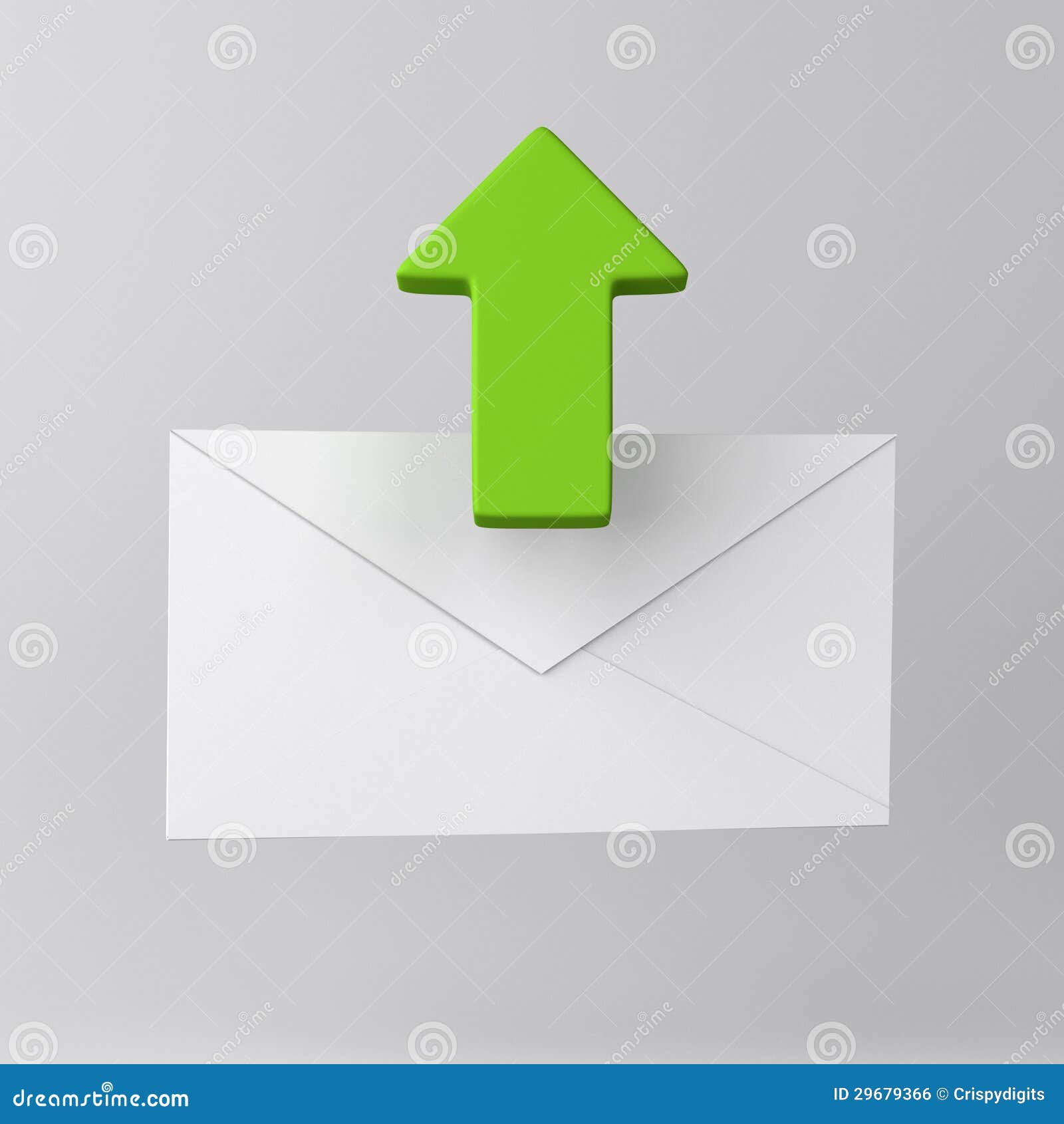 Envelope and Green Arrow Icon Stock Illustration - Illustration of ...
