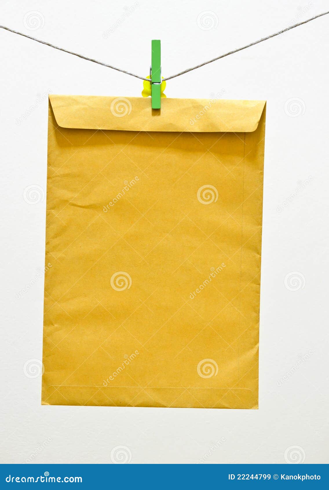 Envelope and Green Clothespin Stock Image - Image of correspondence ...