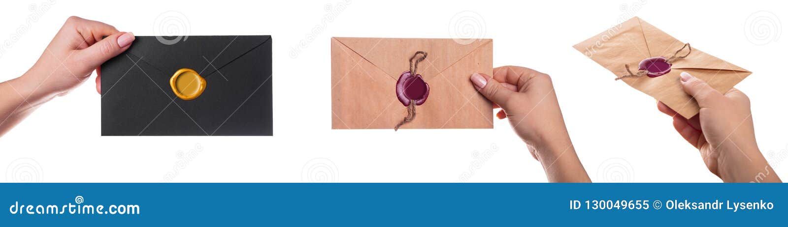 Envelope in the Hand, Photo Set Stock Image - Image of office, note ...