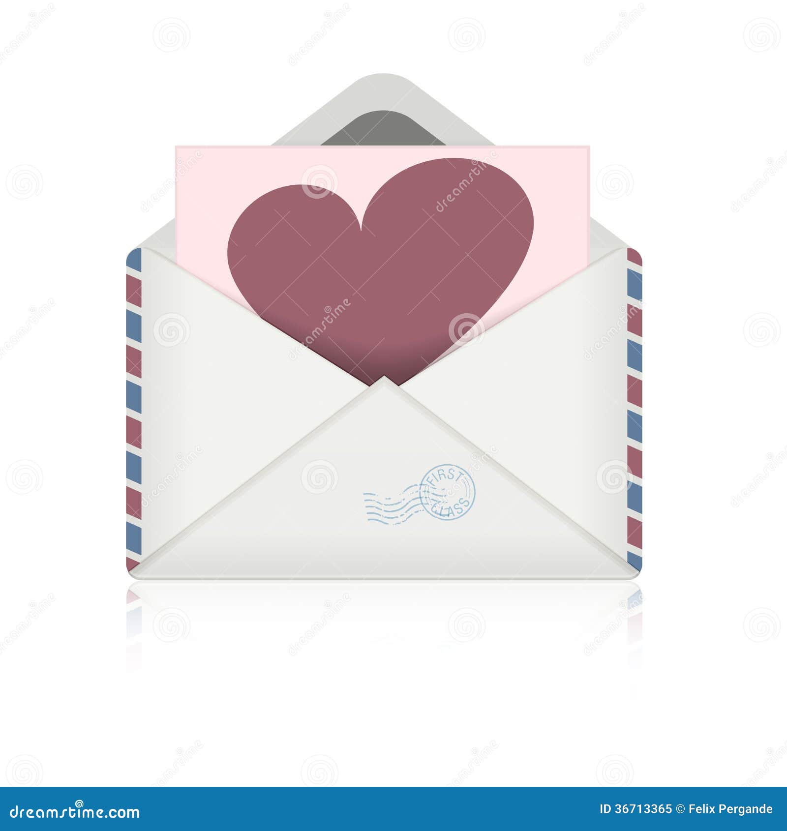 Envelope heart stock vector. Illustration of post, object - 36713365