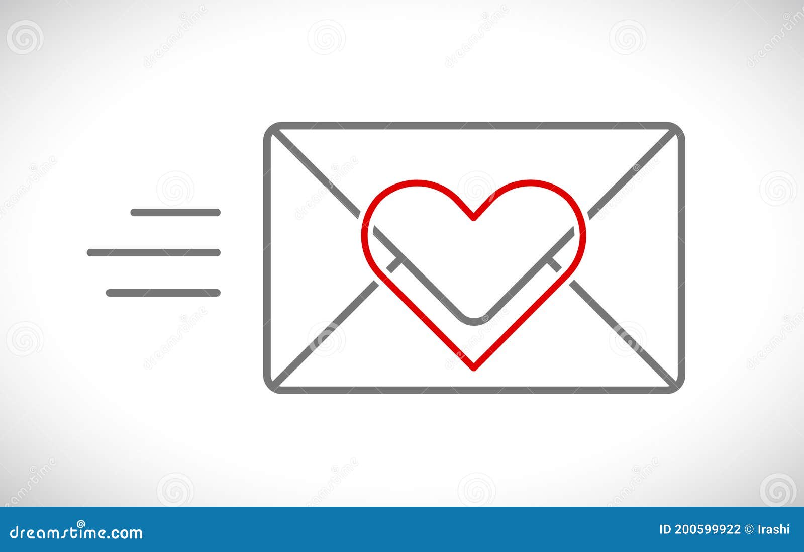 Envelope with heart stock vector. Illustration of valentines - 200599922
