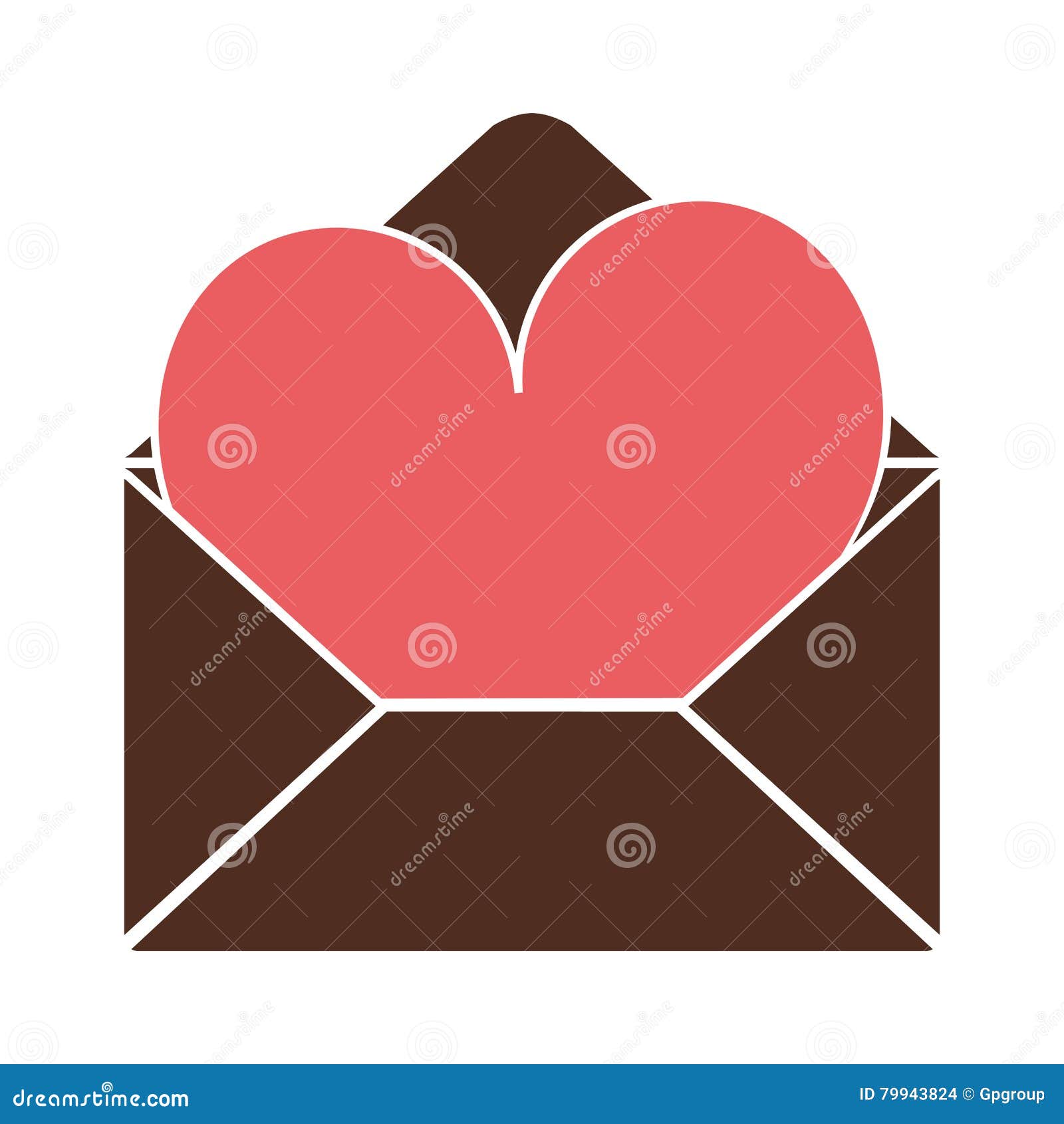Envelope with heart icon stock vector. Illustration of celebration ...
