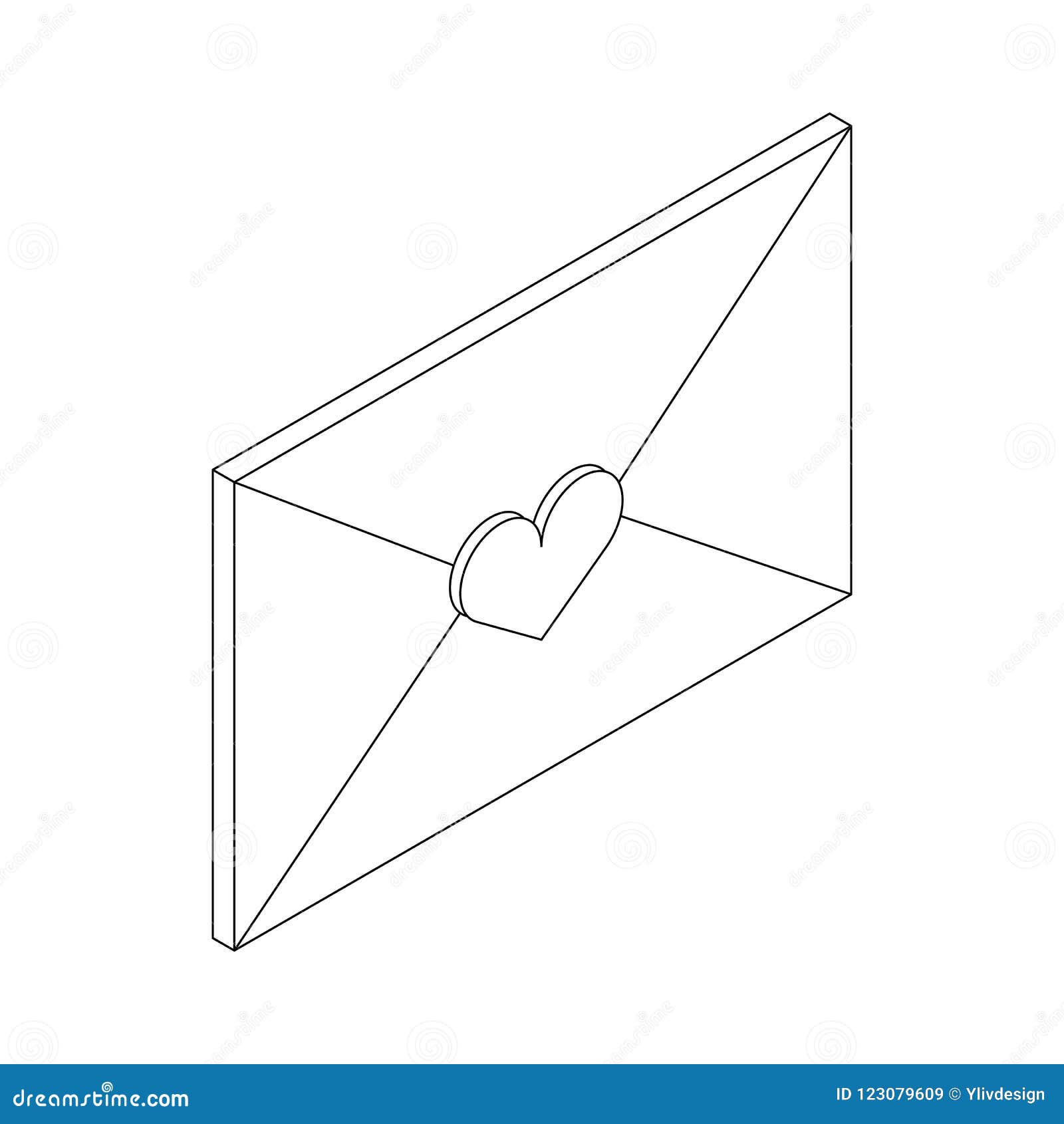 Envelope with Heart Icon, Isometric 3d Style Stock Illustration ... Envelope with Heart Icon, Isometric 3d Style Stock Illustration ...