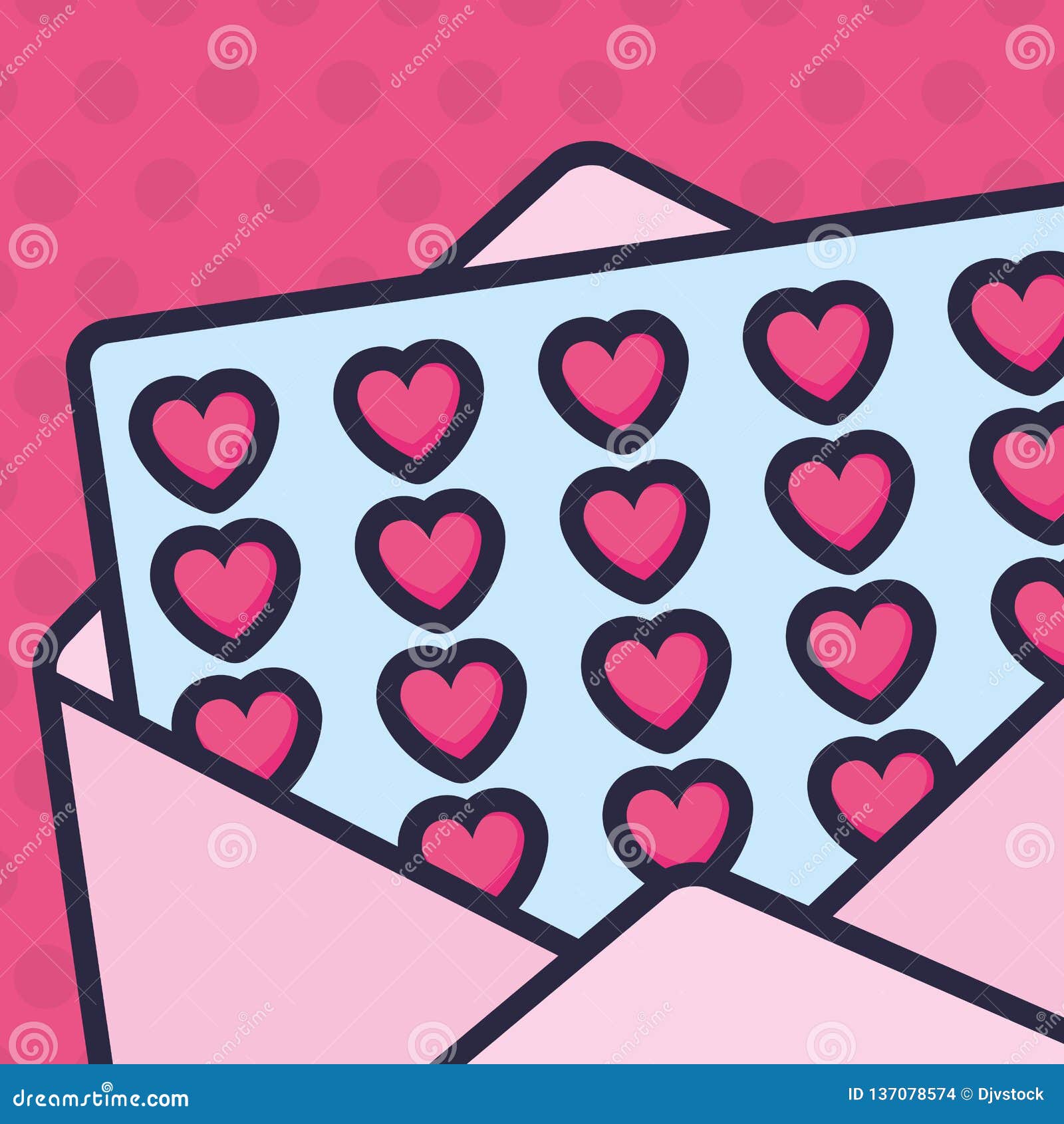 Envelope with heart icon stock vector. Illustration of package - 137078574