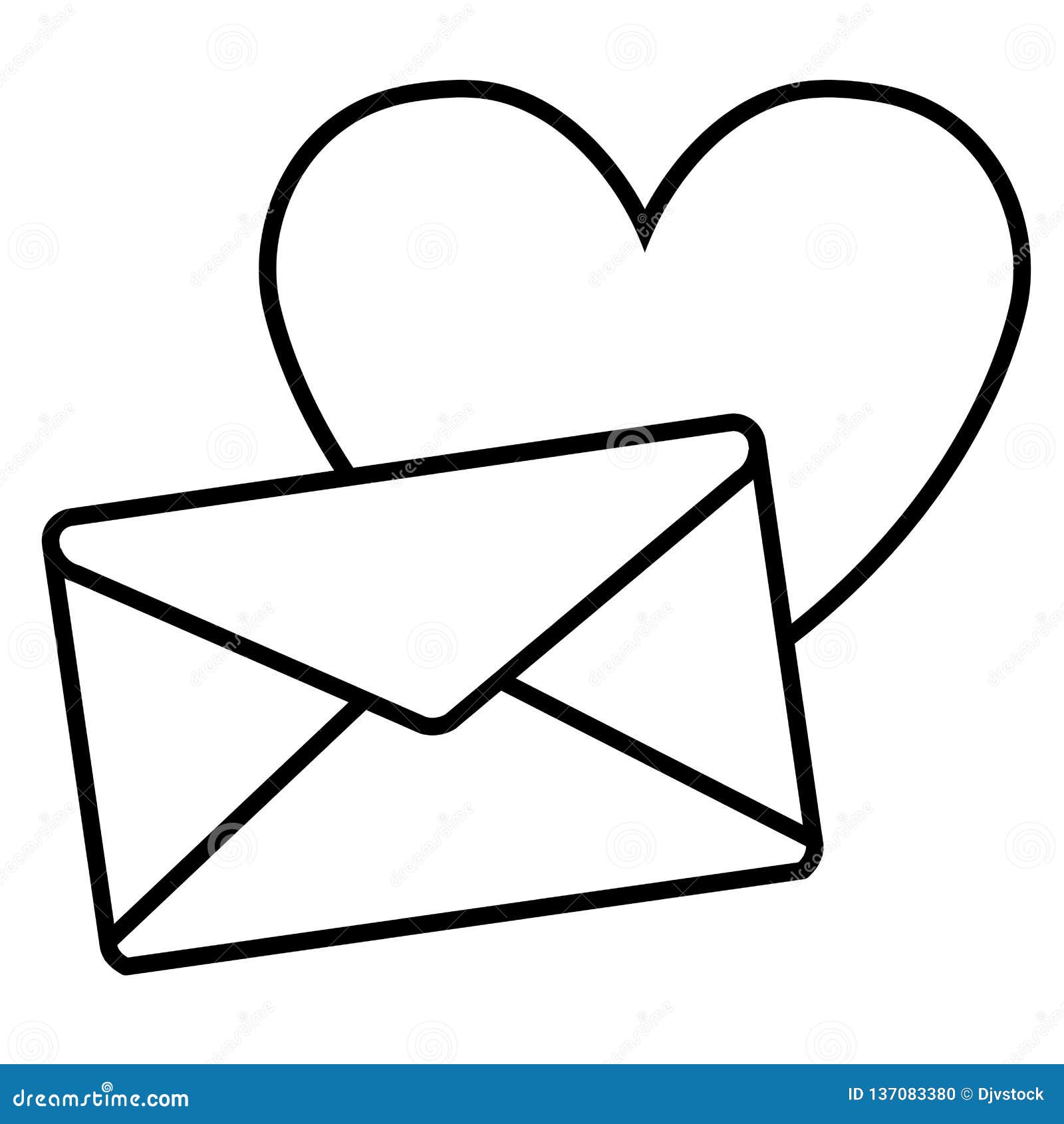 Envelope with heart icon stock vector. Illustration of mail - 137083380