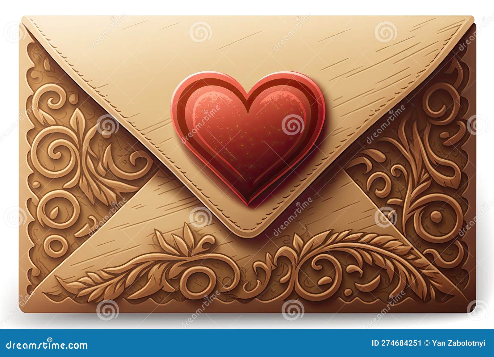 Envelope with Heart Stamp Vector Graphics. Generative AI Stock ...