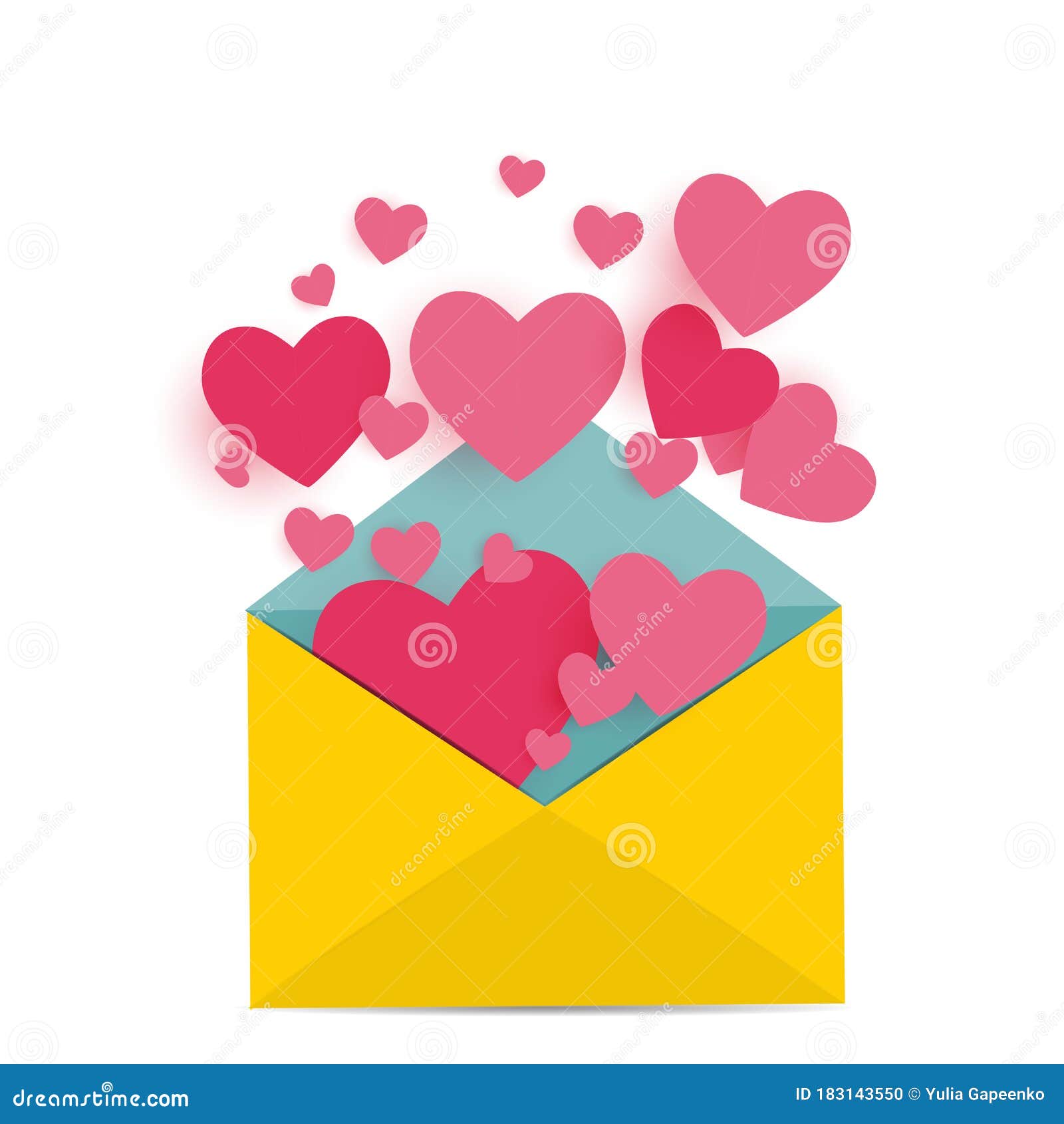 Envelope with Heart Symbol. Love and Feelings Background Design Stock ...
