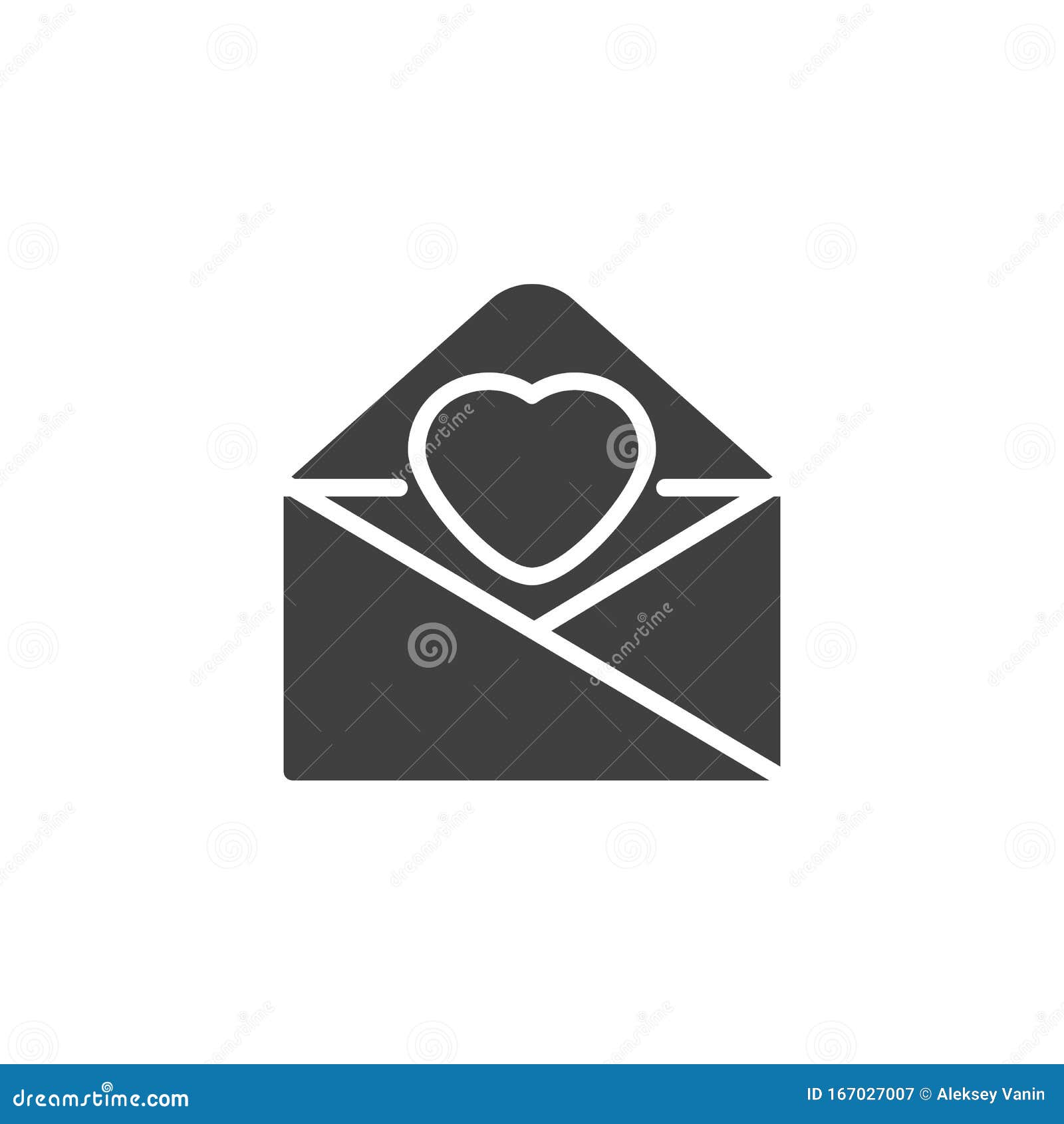 Envelope with Heart Vector Icon Stock Vector - Illustration of glyph ...