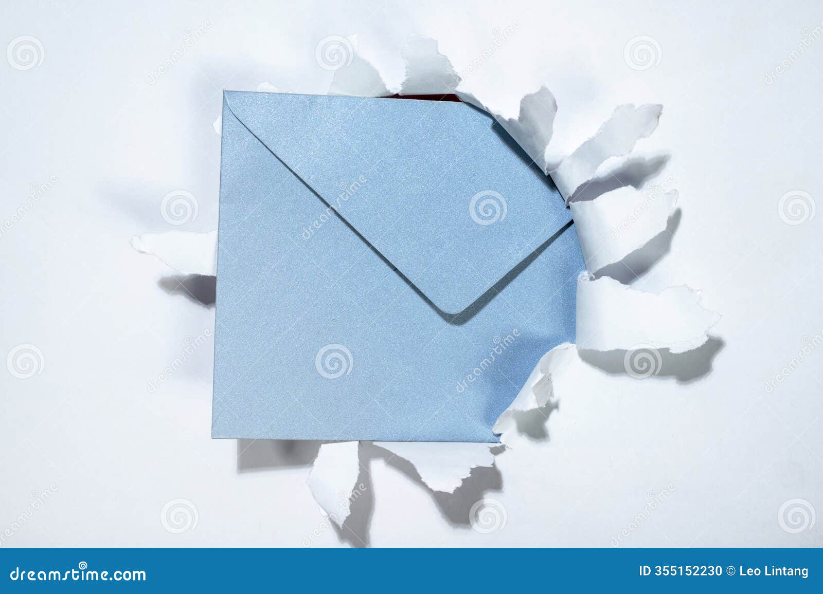 Envelope from the Hole of Ripped Paper. Mockup or Copy Space. Template ...