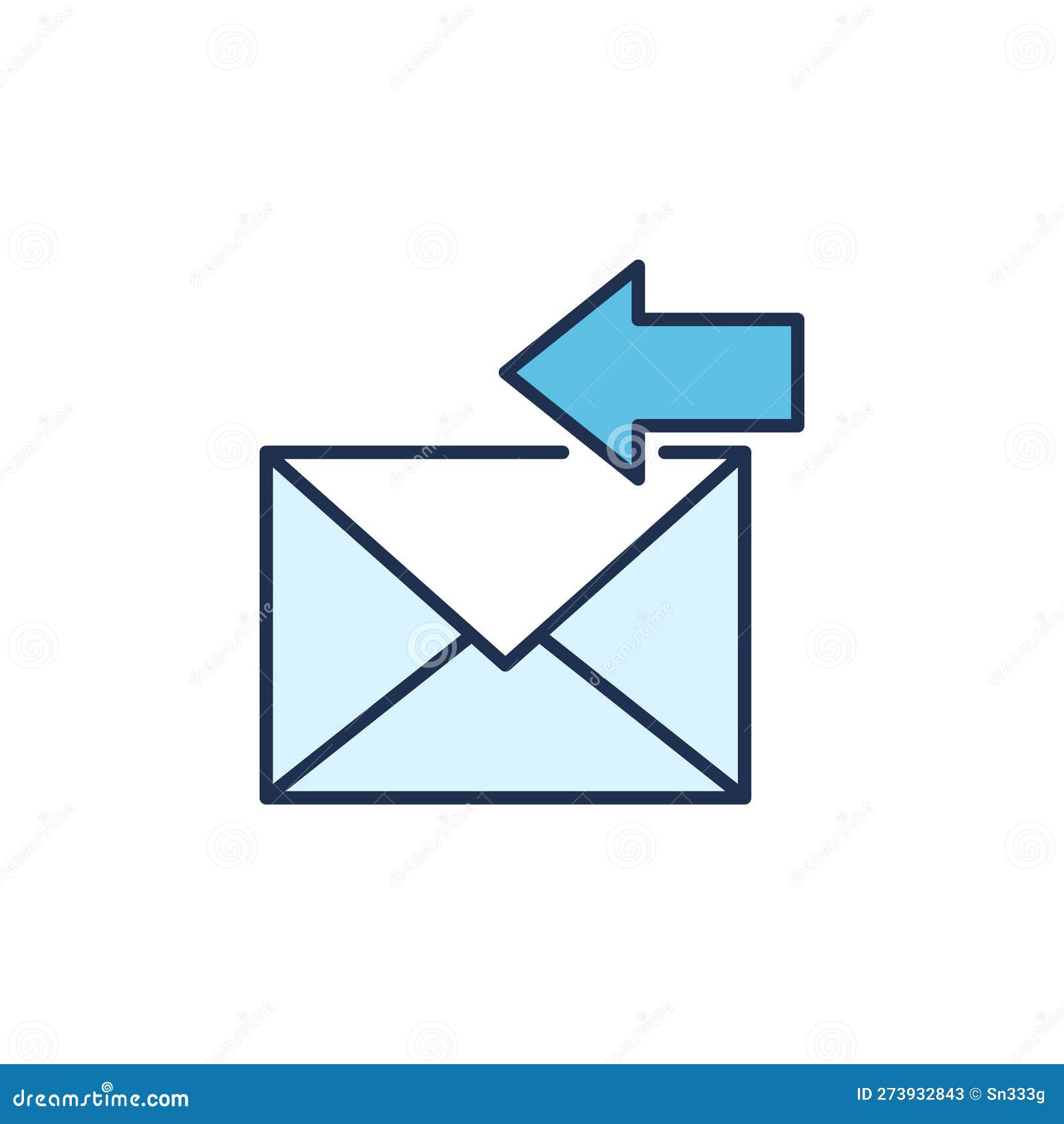 Envelope and Horizontal Arrow Vector Email Forward Concept Colored Icon ...