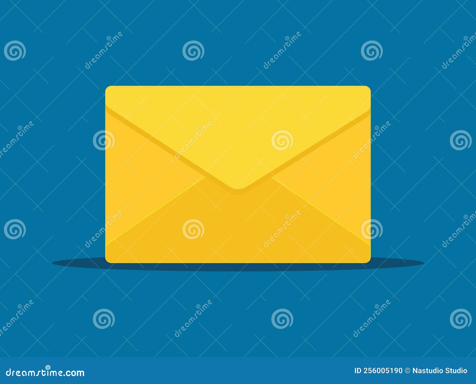 Envelope Icon. Close Envelope Isolated on Blue Background Vector Stock ...