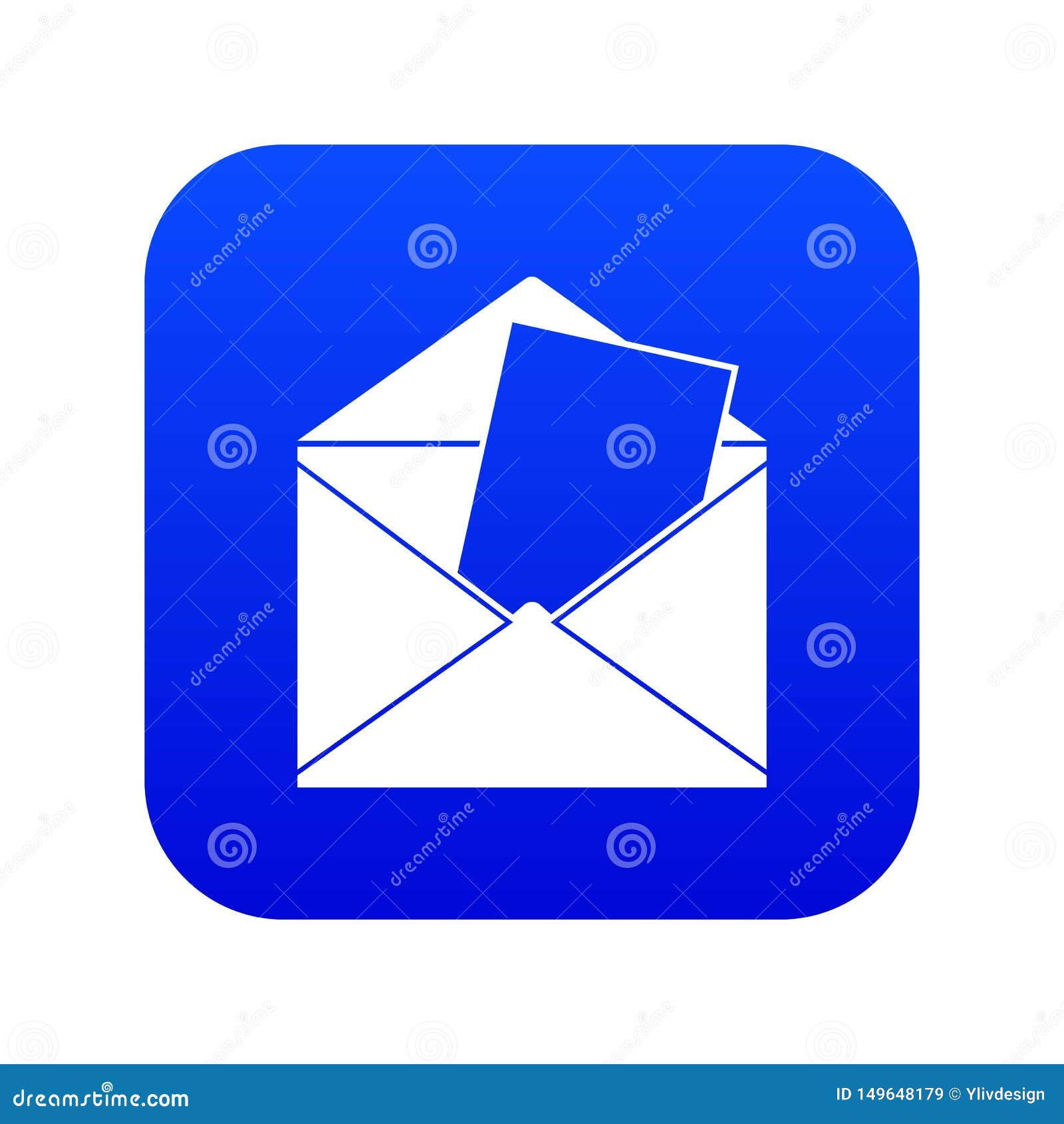 Envelope icon digital blue stock vector. Illustration of page - 149648179