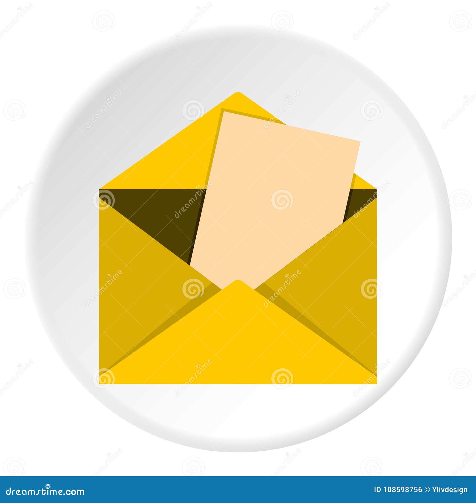 Envelope icon circle stock vector. Illustration of internet - 108598756