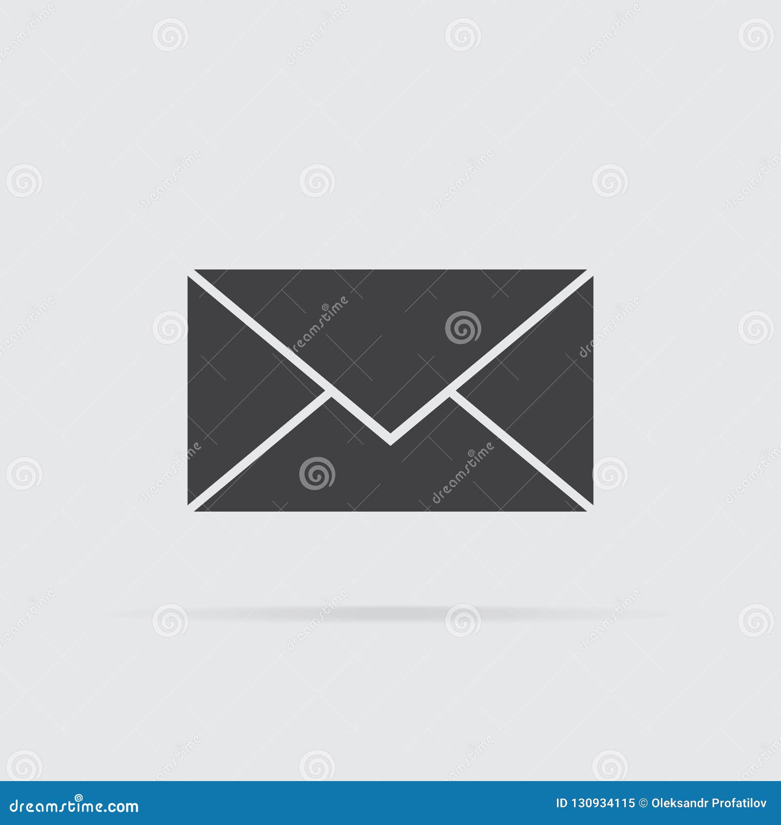 Envelope Icon in Flat Style Isolated on Grey Background. Stock Vector ...