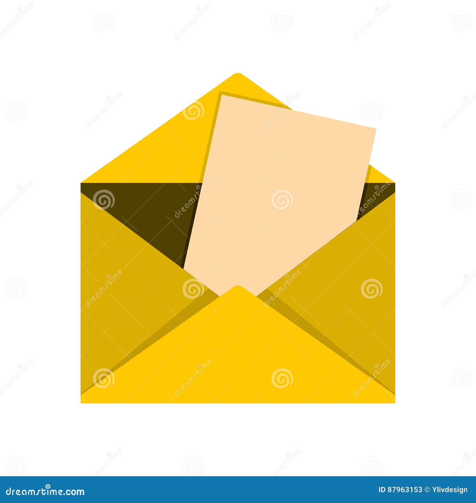 Envelope icon, flat style stock vector. Illustration of letter - 87963153