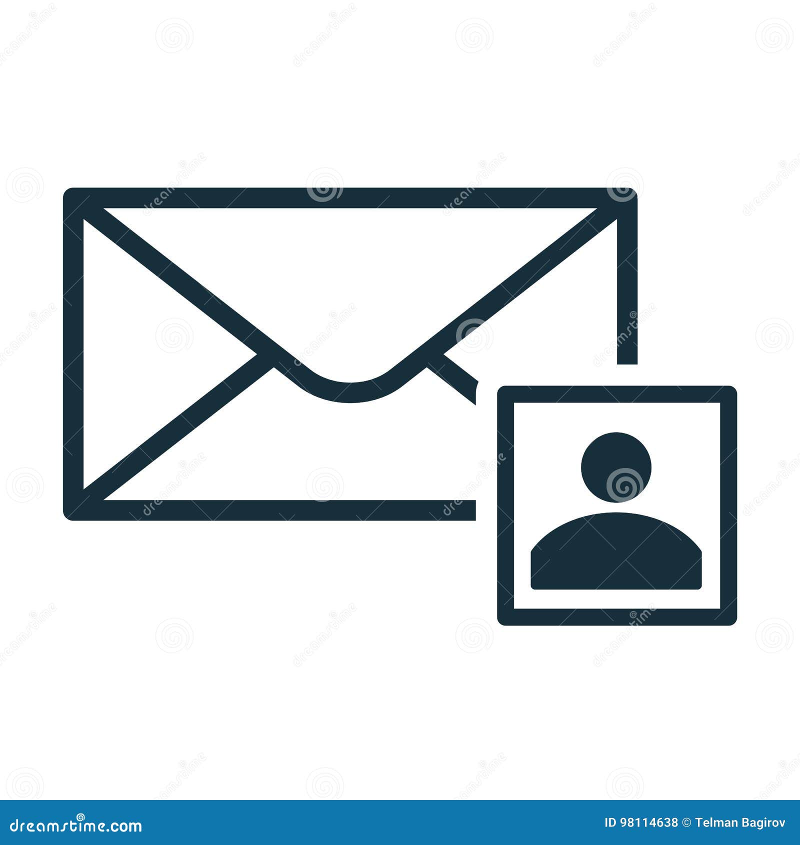 Envelope Icon Flat Transparent Contact Stock Illustration ...