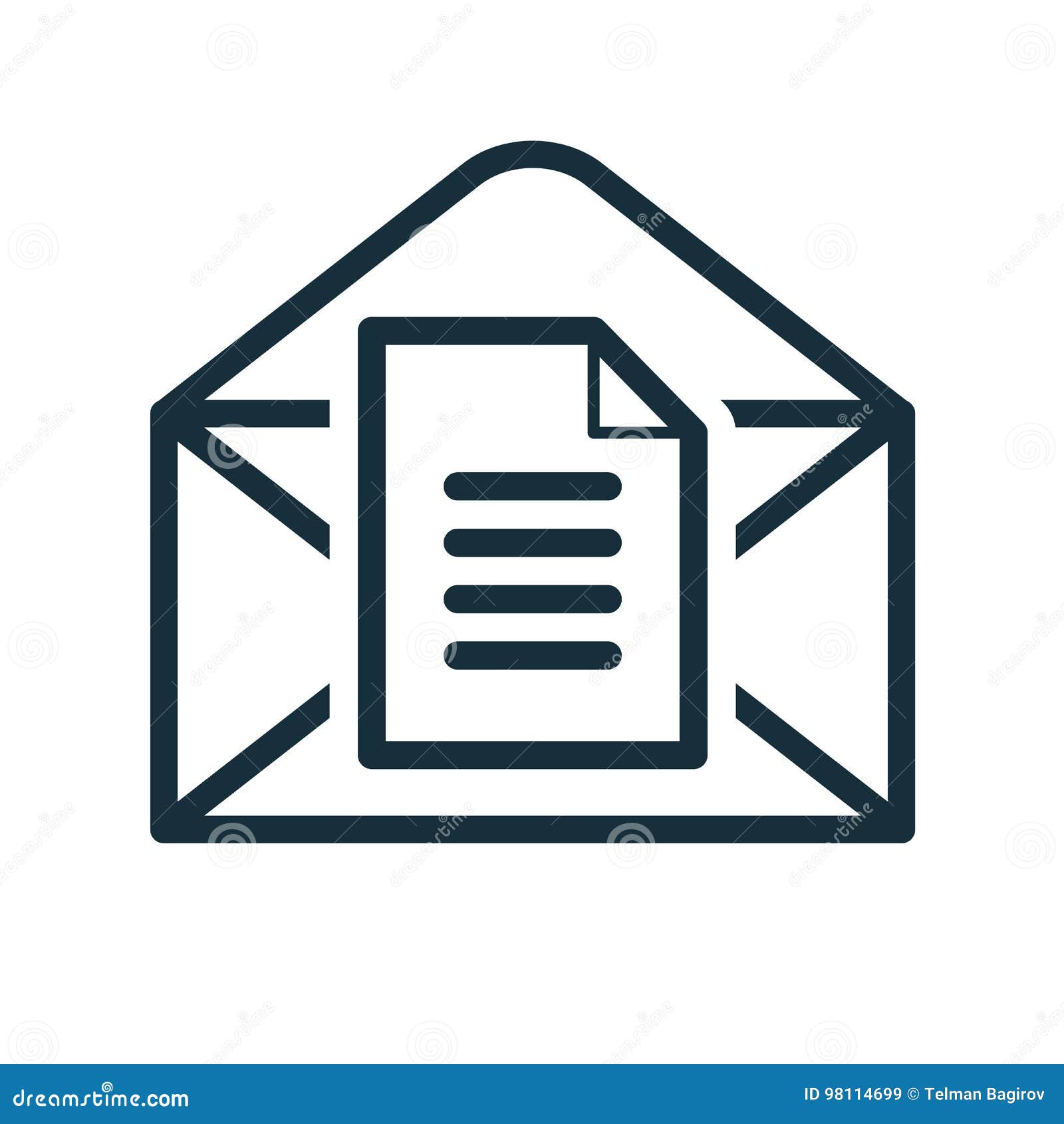 Envelope Icon Flat Transparent Open Document Stock Illustration ...