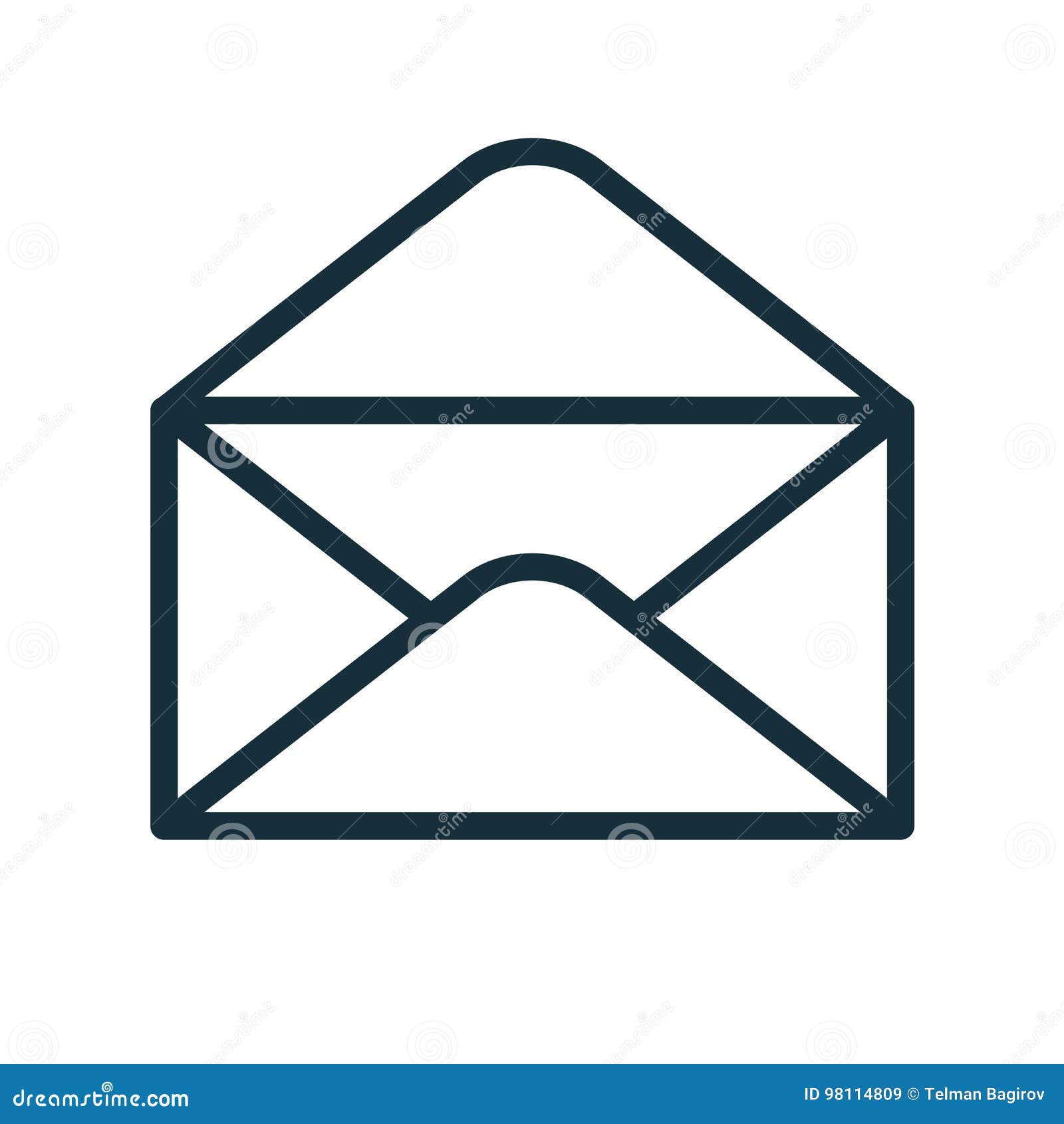Envelope Icon Flat Transparent Open Stock Illustration - Illustration ...