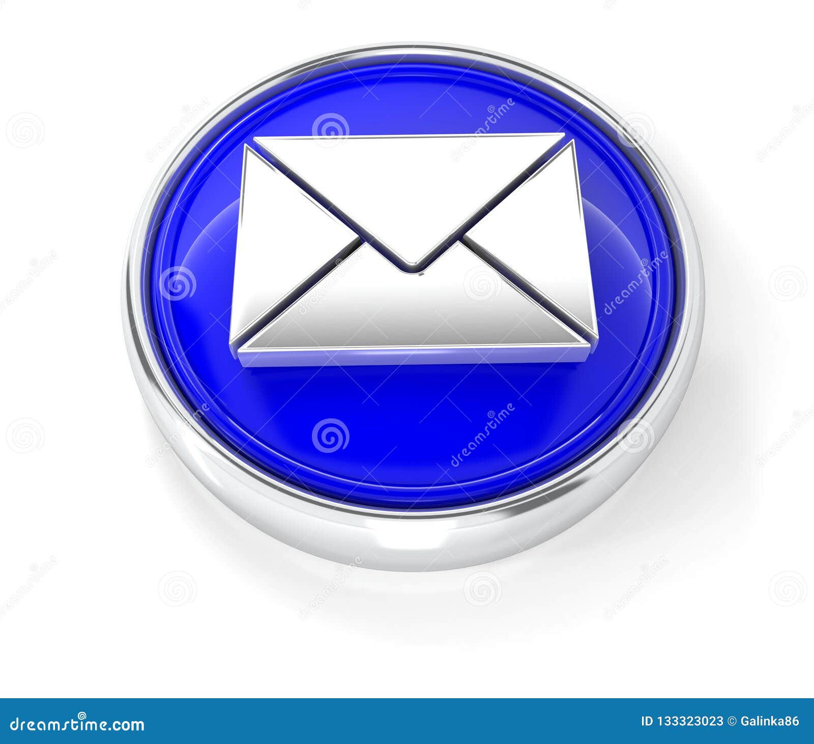 Envelope Icon on Glossy Blue Round Button Stock Illustration ...