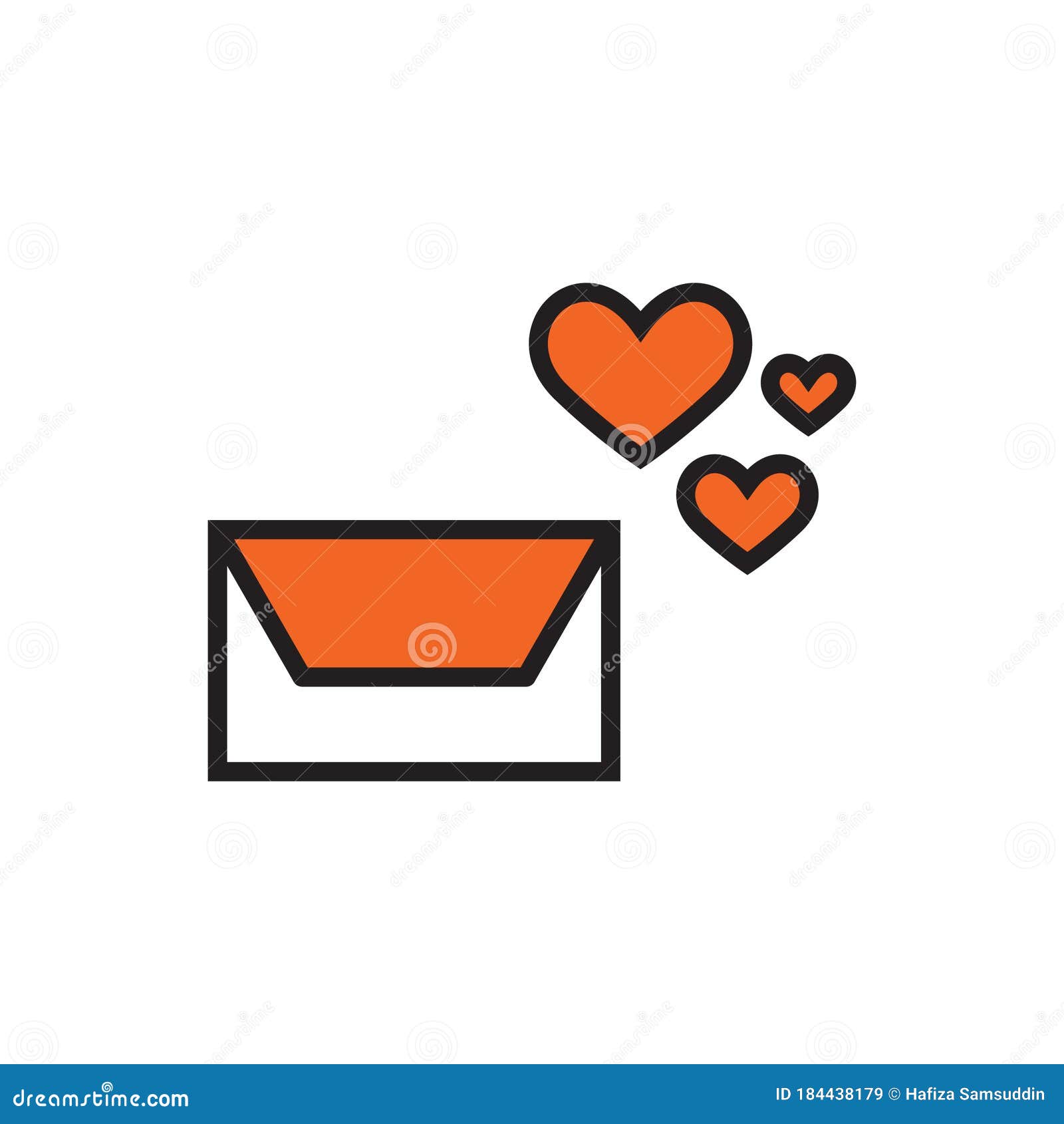 Envelope Icon with Heart. Vector Illustration Decorative Background ...