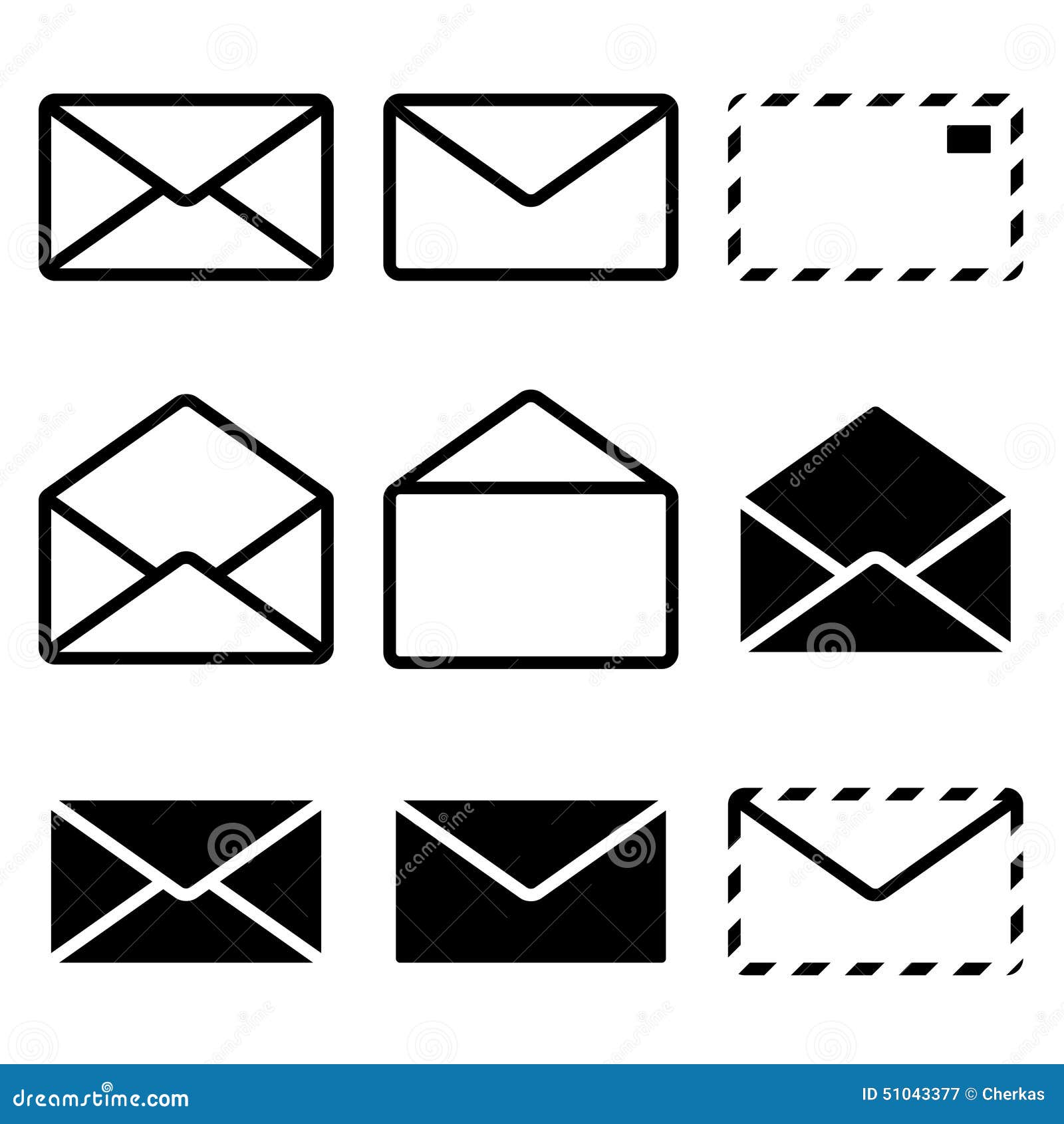 Envelope Icon stock vector. Illustration of blank, postage - 51043377