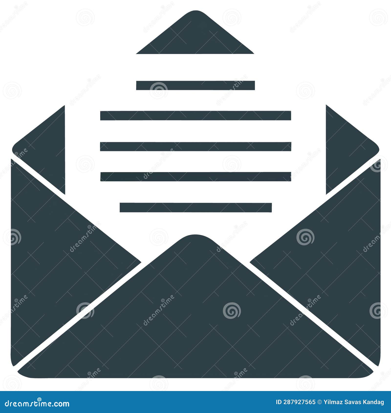 Envelope Icon with Letter. Email Symbol Stock Illustration ...
