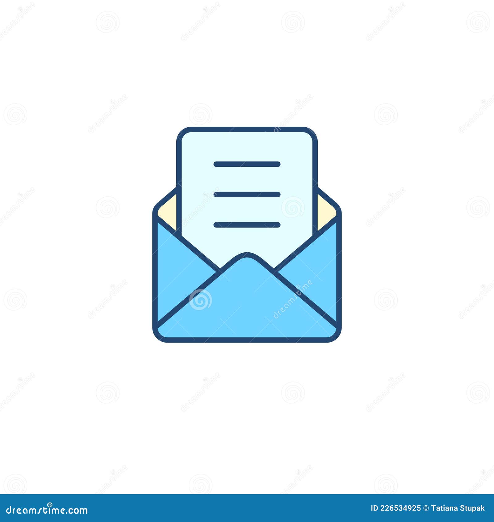 Envelope Icon with Letter, Mail Symbol. Message Sign Stock Vector ...